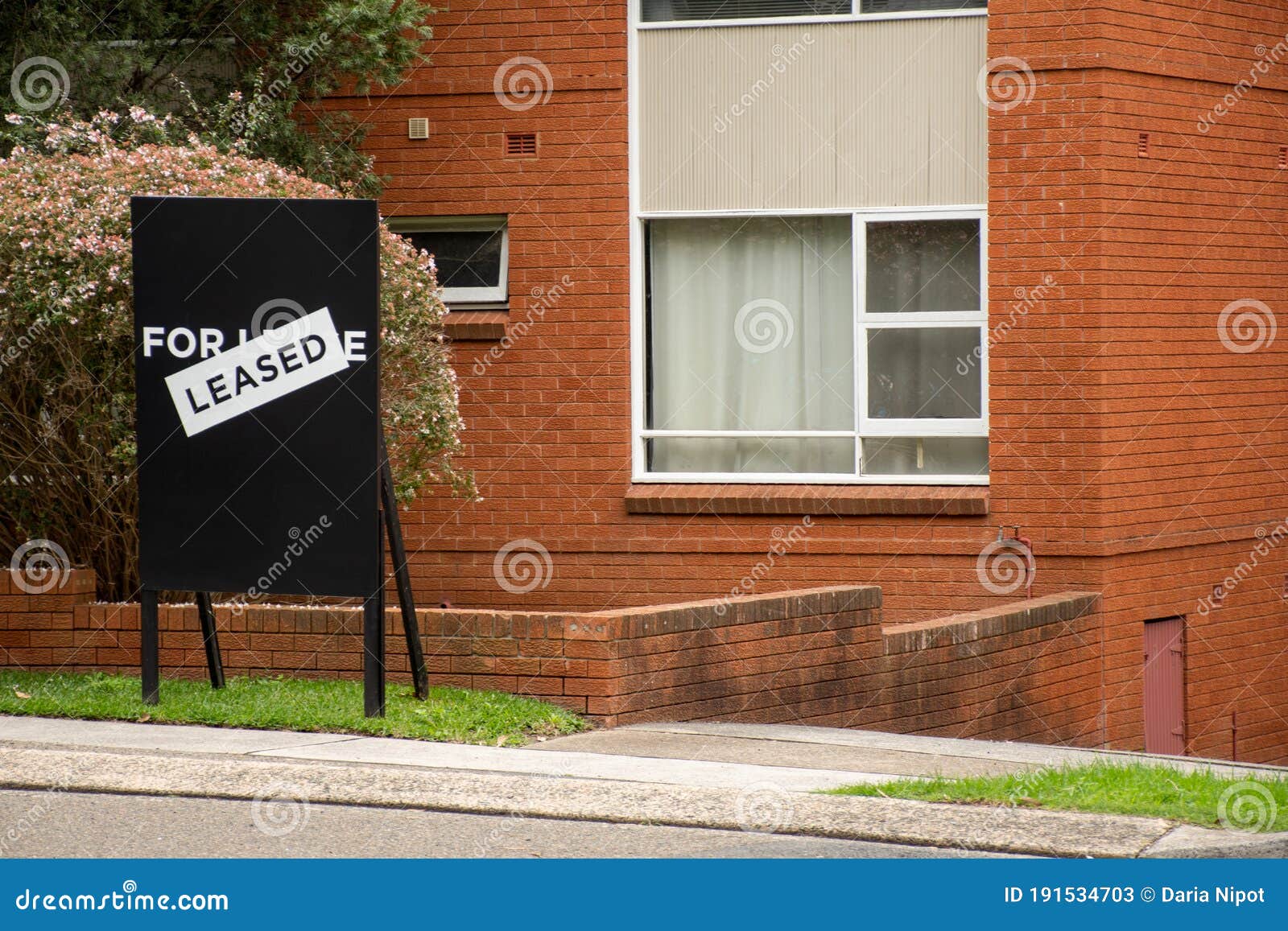 For Lease and Leased Sign on a Black Display Stock Image - Image of ...