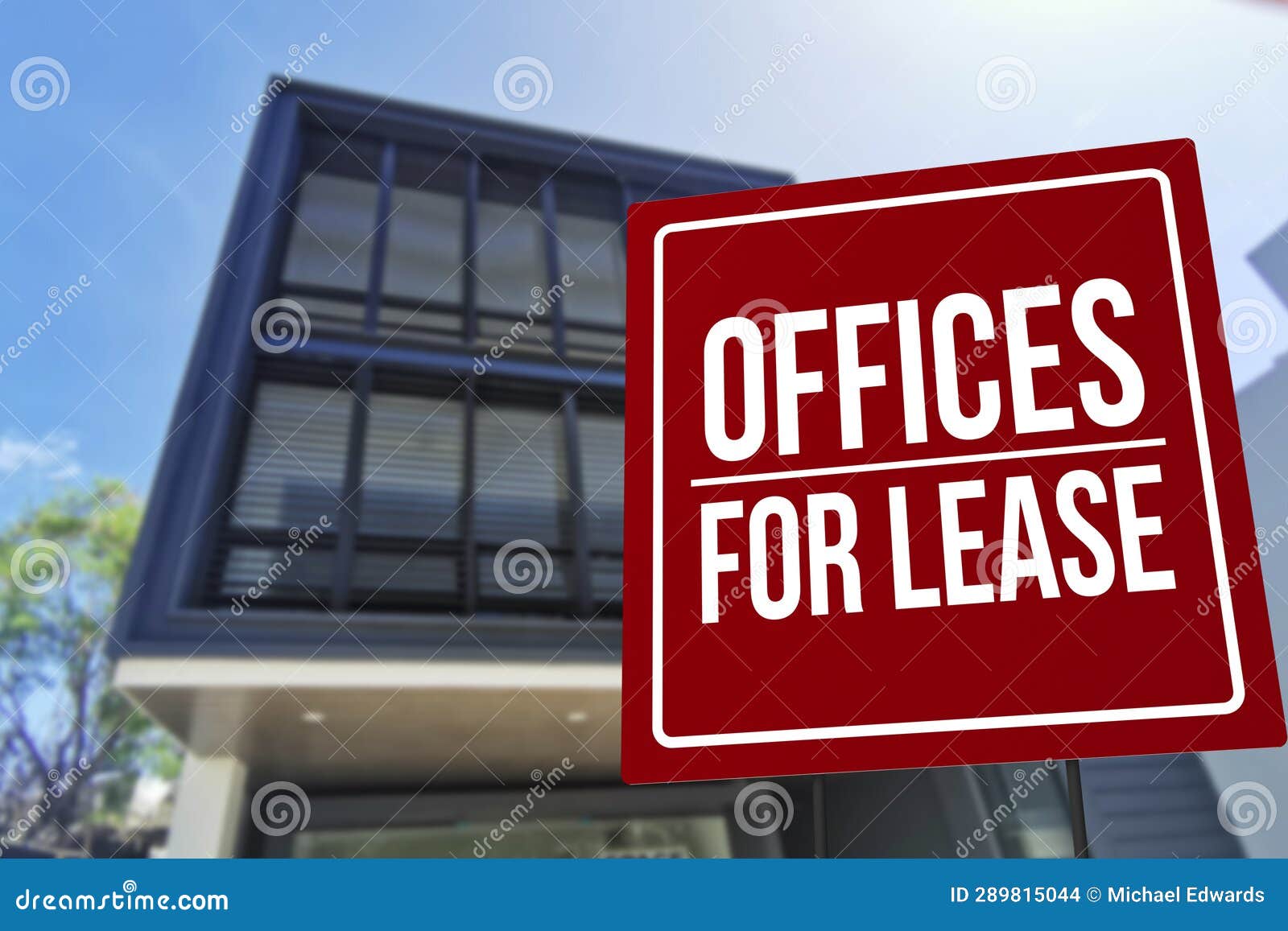 For Lease Sign in Front of a Small Commercial Building Stock Photo ...