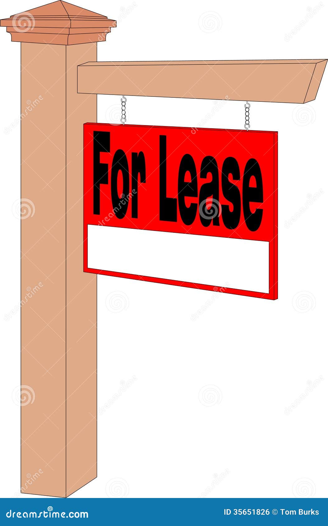 For Lease Sign and Post stock vector. Illustration of brown - 35651826