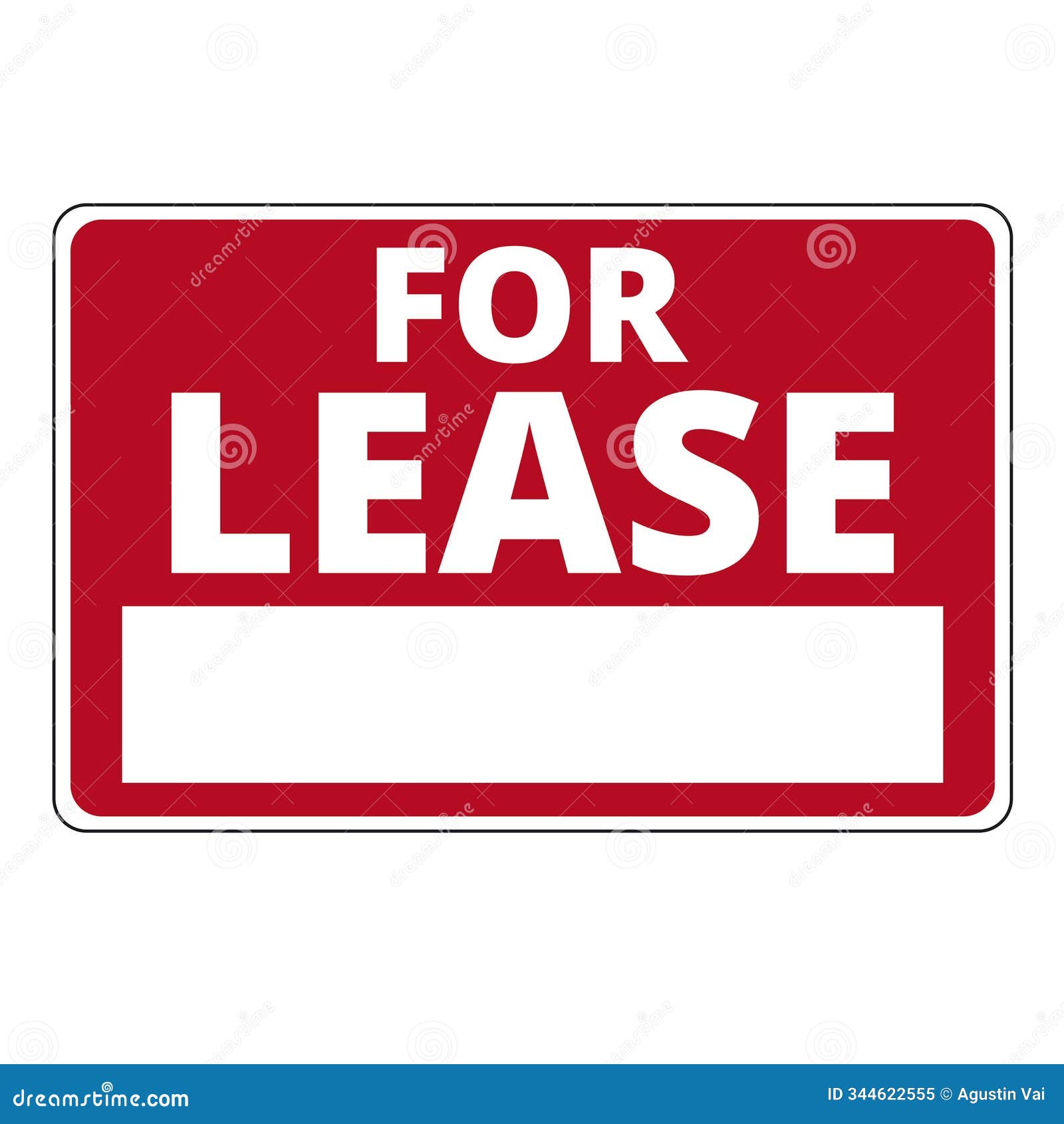 For Lease Sign with Telephone Number Blank Space on a White Background ...