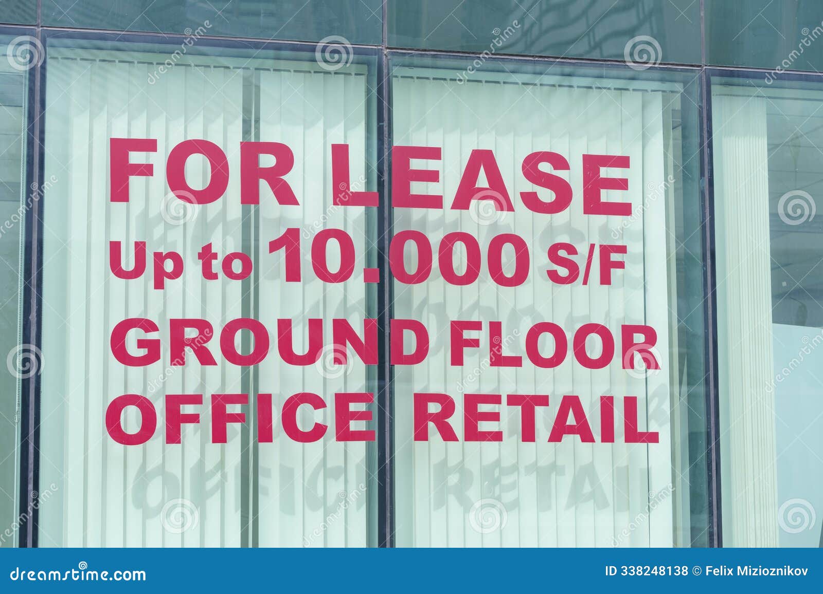 For Lease Window Sign, Ground Floor, Office Retail Stock Photo - Image ...