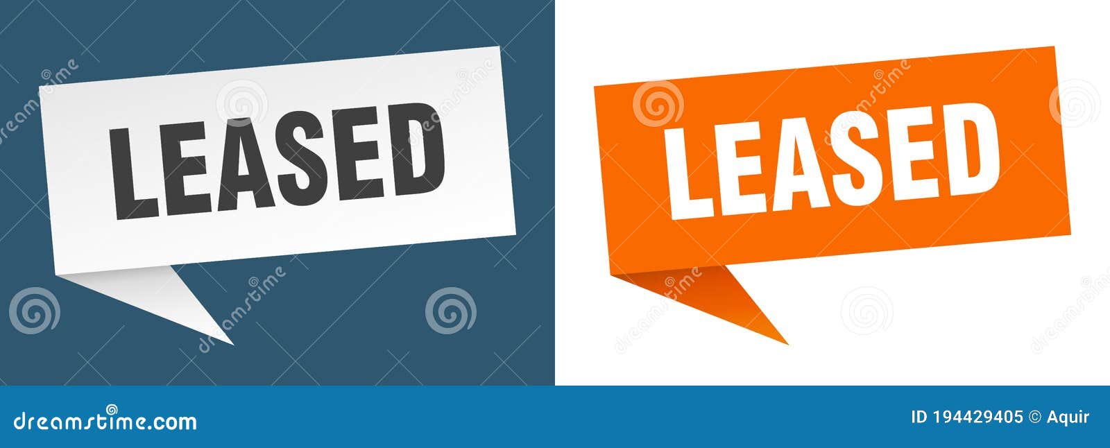 Leased Banner. Leased Speech Bubble Label Set Stock Vector ...