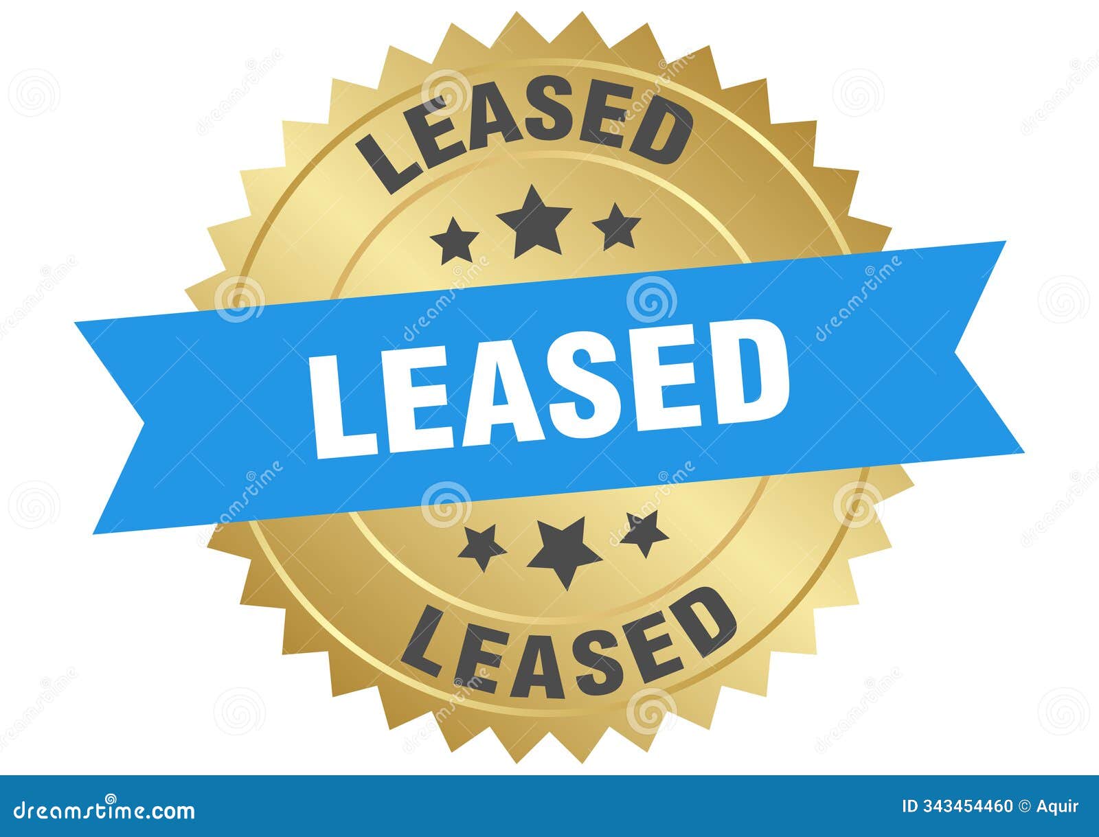 Leased. Leased Round Blue and Gold Label Isolated on Transparent ...