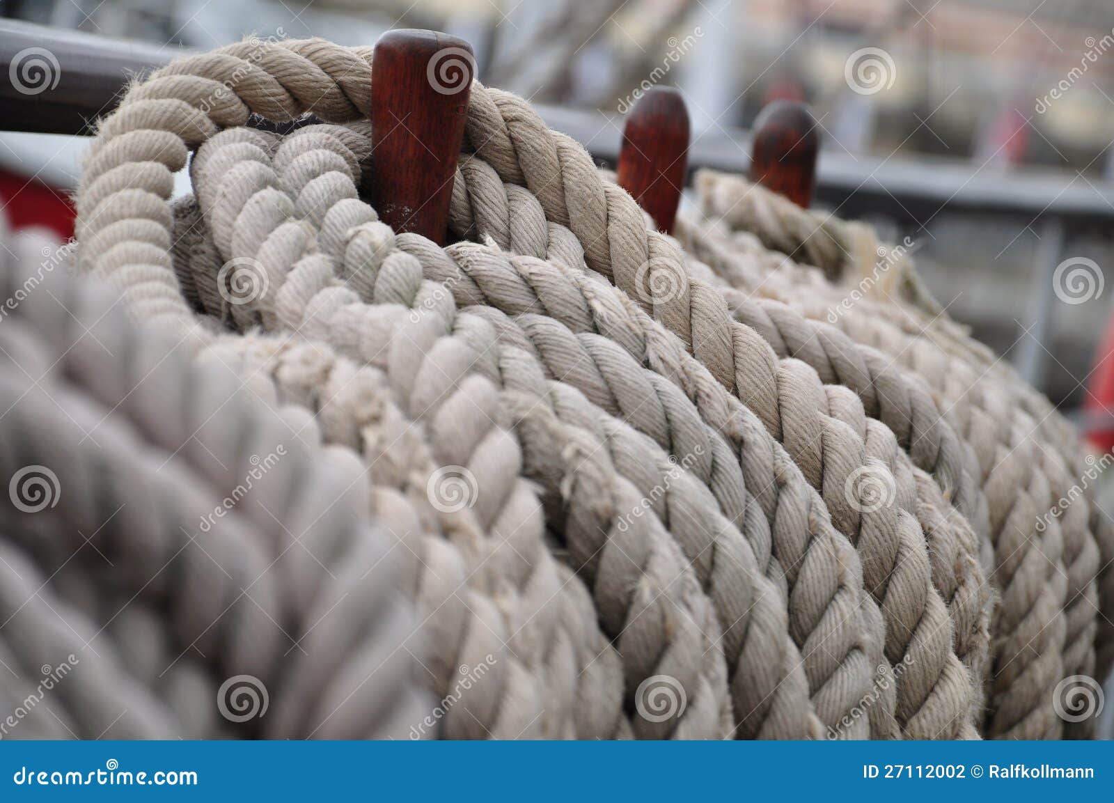 Leash on a belaying pin stock photo. Image of reep, cruise - 27112002