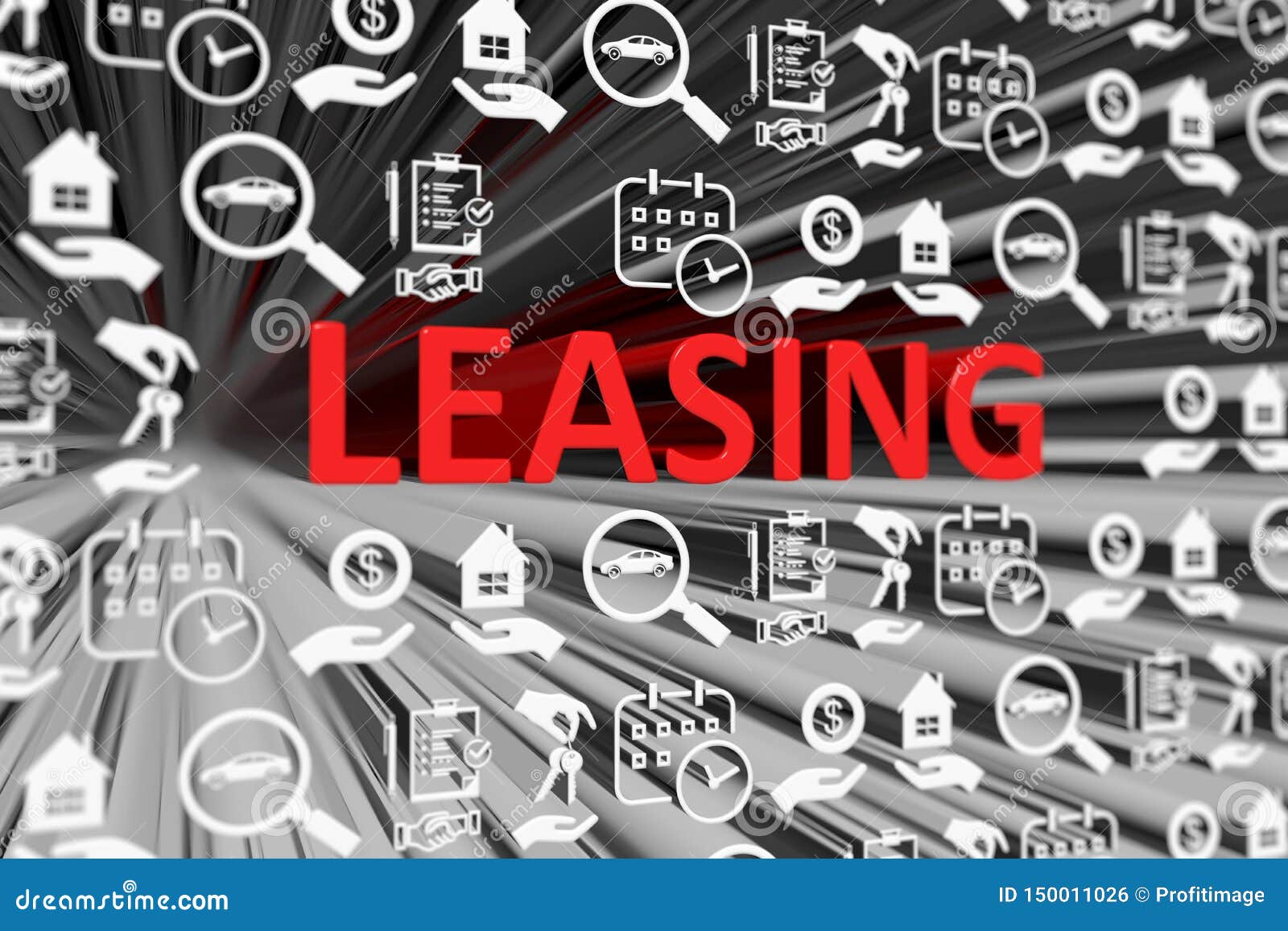 LEASING Concept Blurred Background Stock Illustration - Illustration of ...