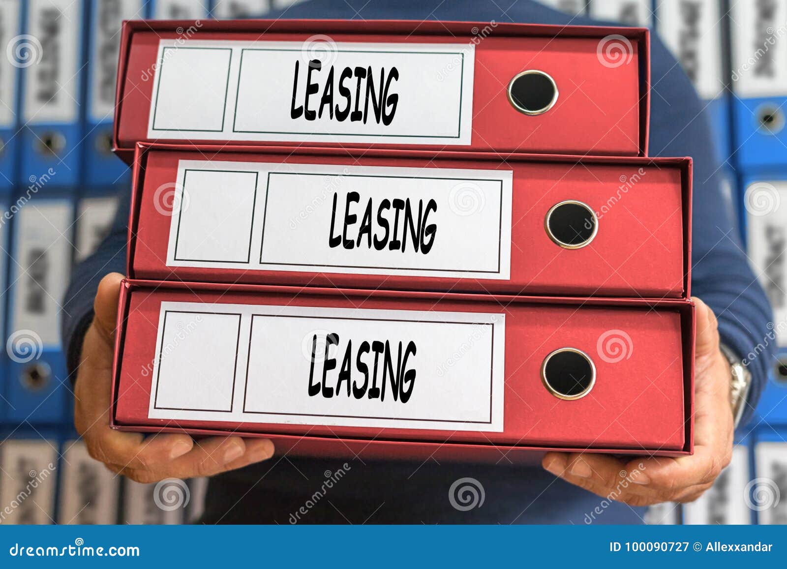 Leasing Concept Words. Folder Concept. Ring Binders Stock Image - Image ...