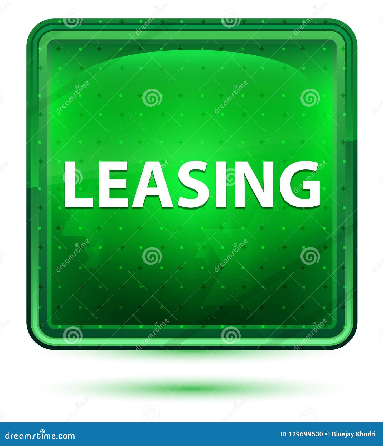 Leasing Neon Light Green Square Button Stock Illustration ...