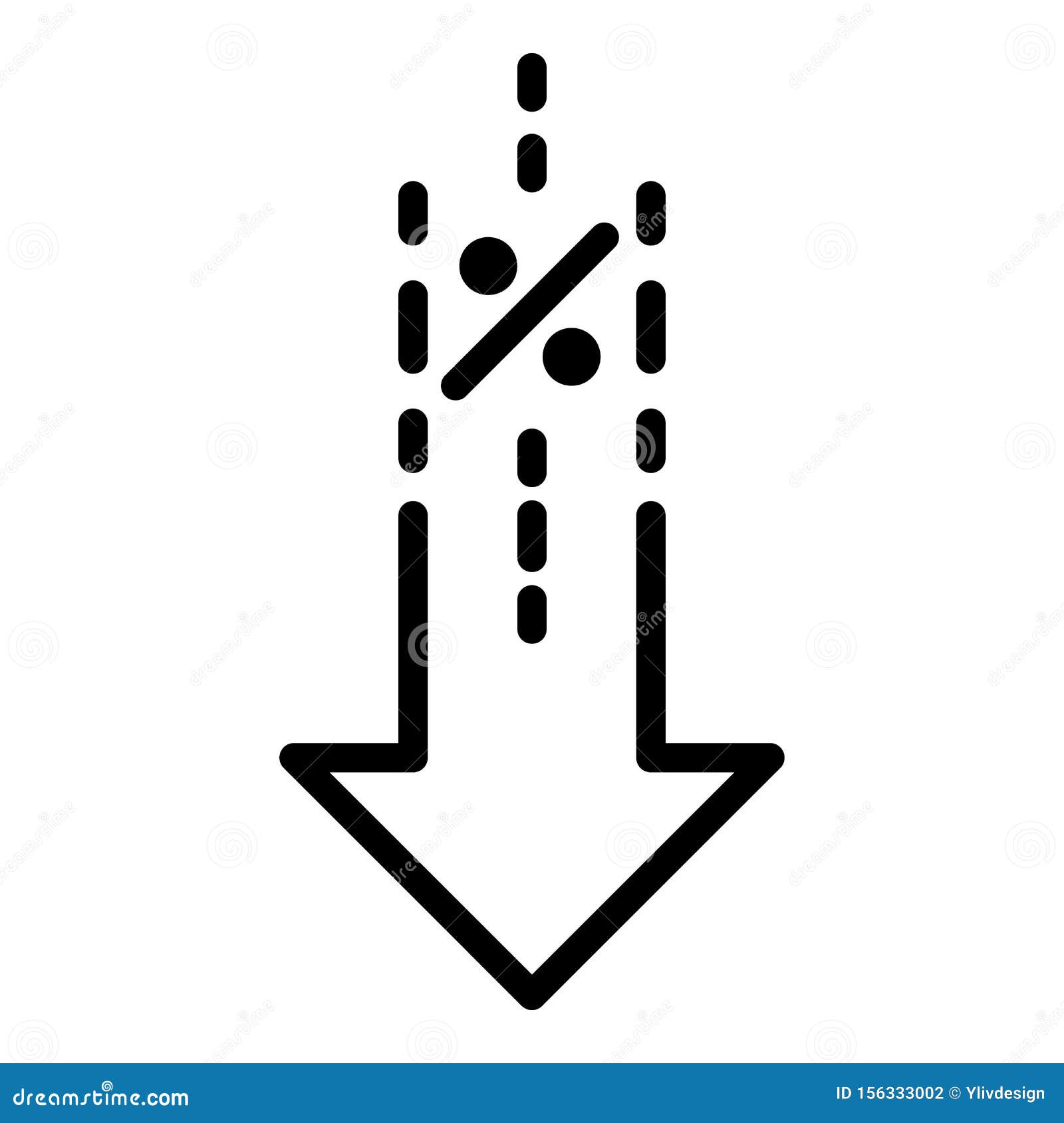 Leasing Percent Rate Down Icon, Outline Style Stock Vector ...