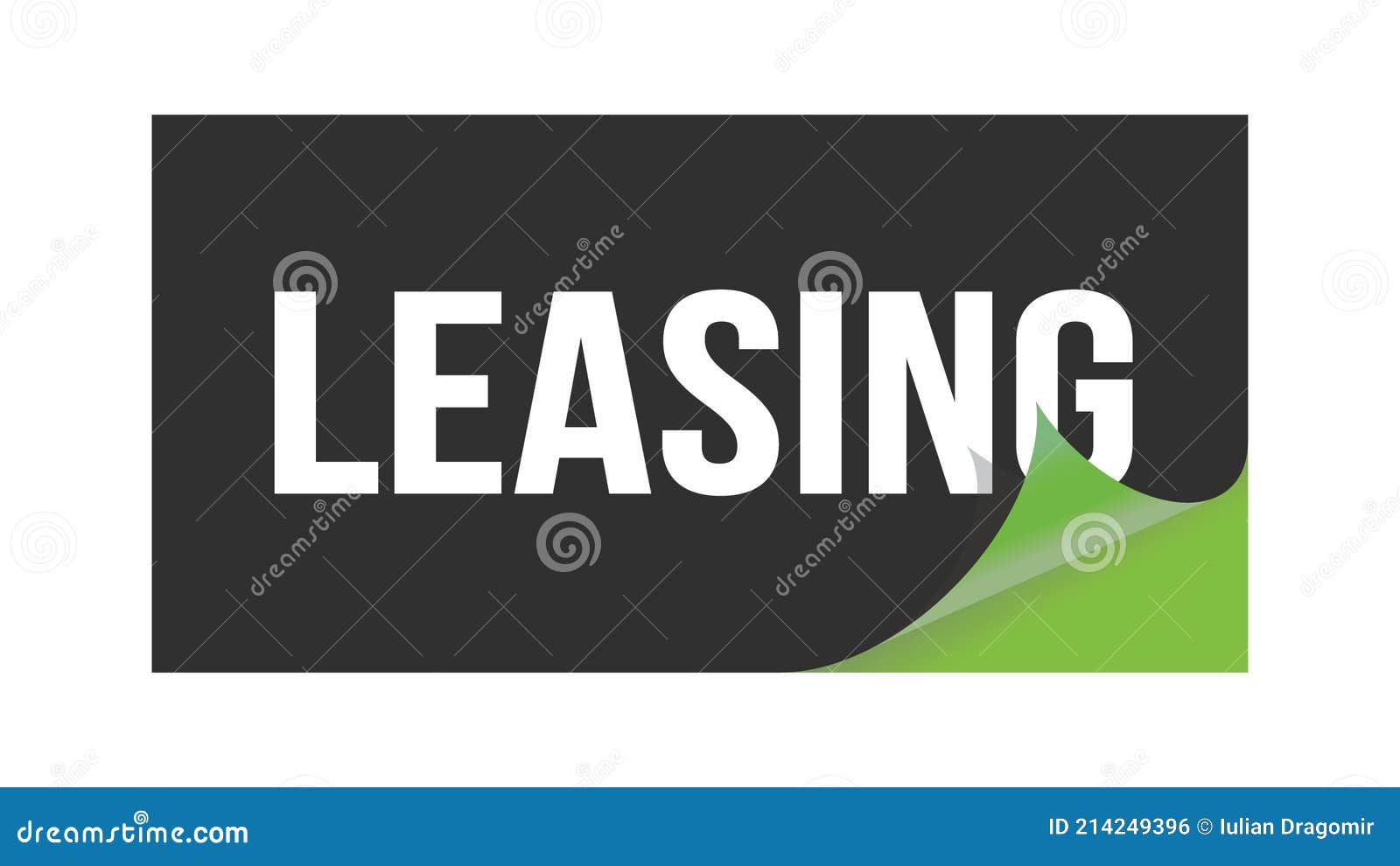 LEASING Text Written on Black Green Sticker Stock Illustration ...