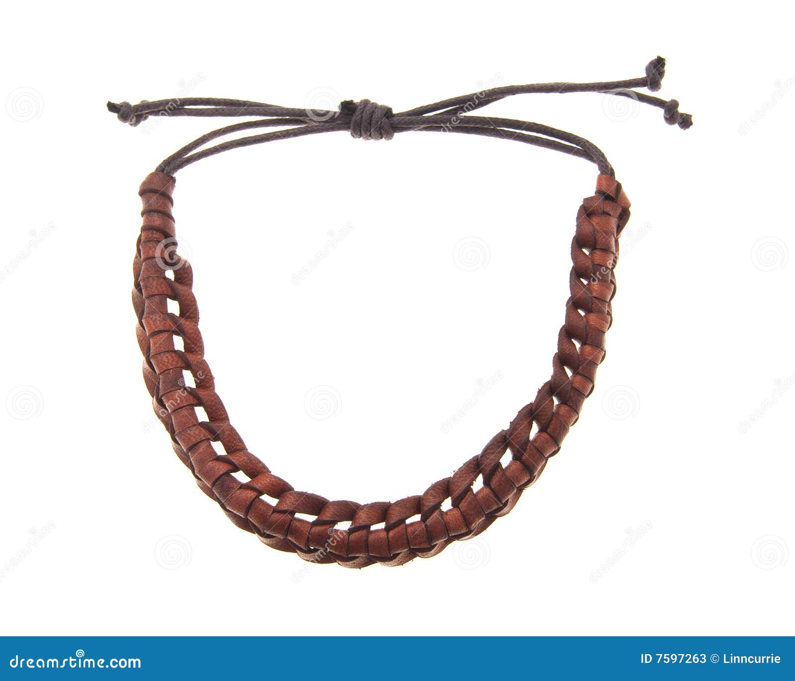 Leather Amulet Isolated on White Stock Image - Image of braid, bracelet ...
