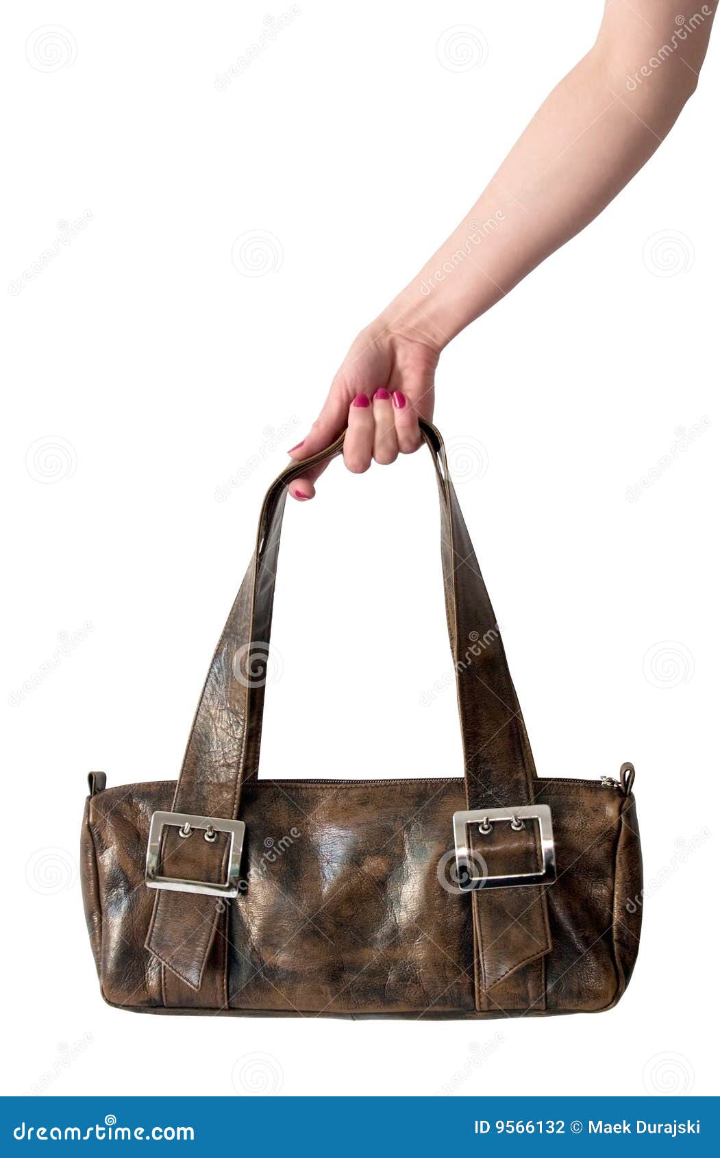 Leather bag in hand stock photo. Image of isolated, caucasian - 9566132