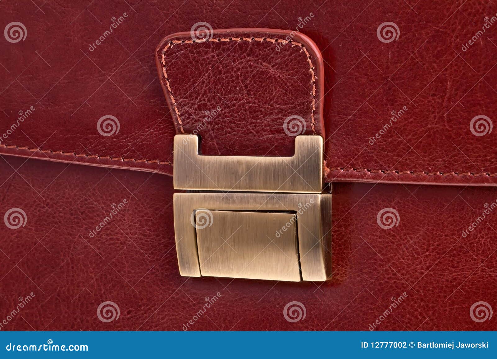 Leather bag lock. stock photo. Image of style, metal - 12777002