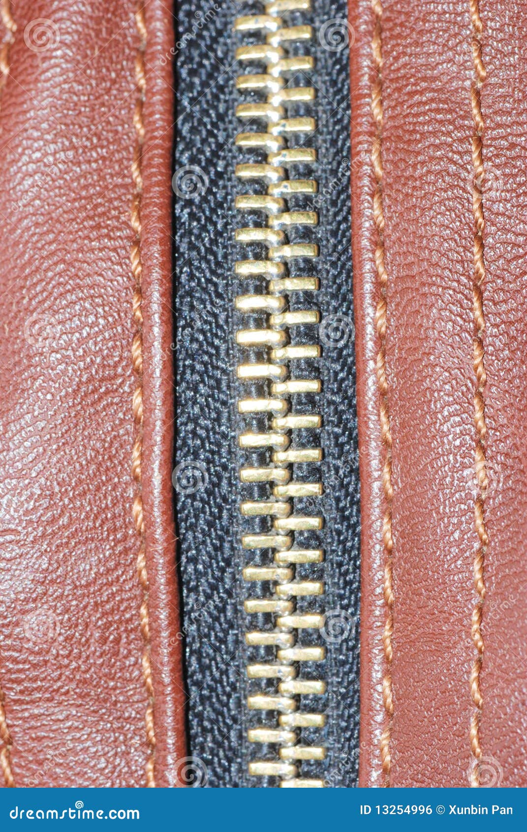 Leather bag zipper stock photo. Image of cloth, clothing - 13254996