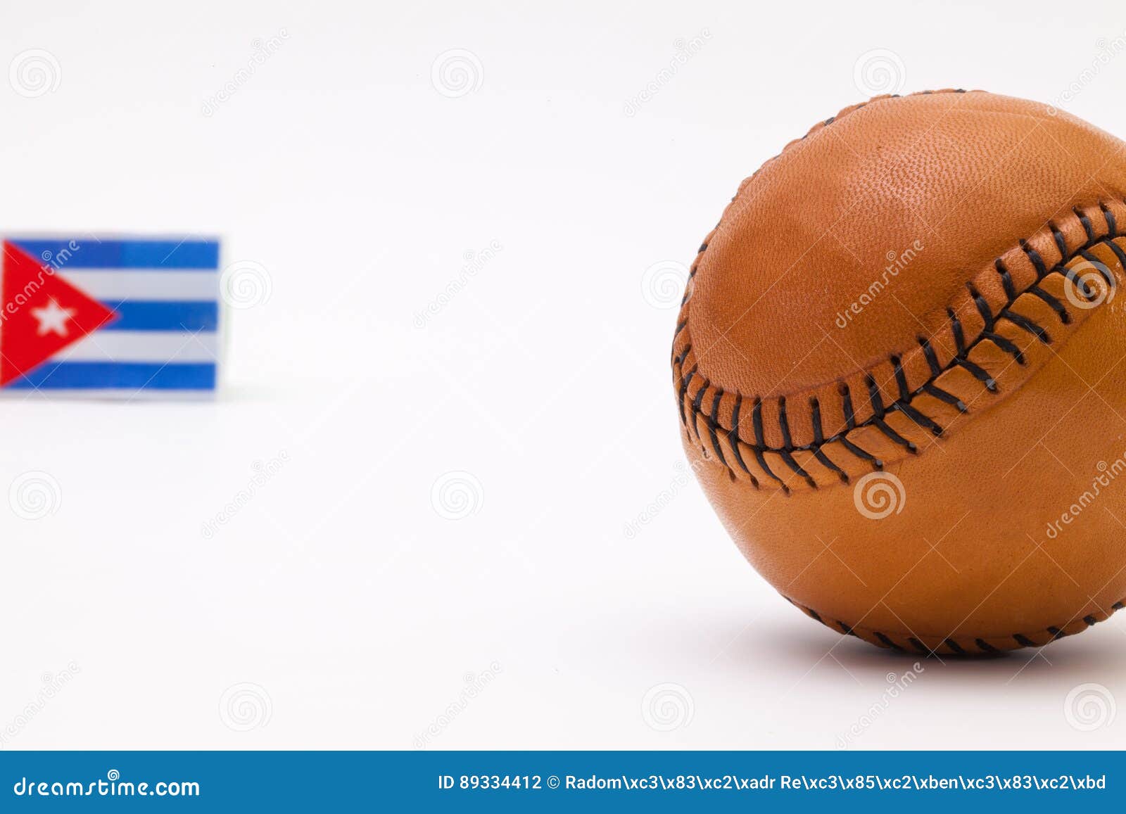 Leather Baseball Ball and Cuban Flag Stock Photo - Image of hardball ...