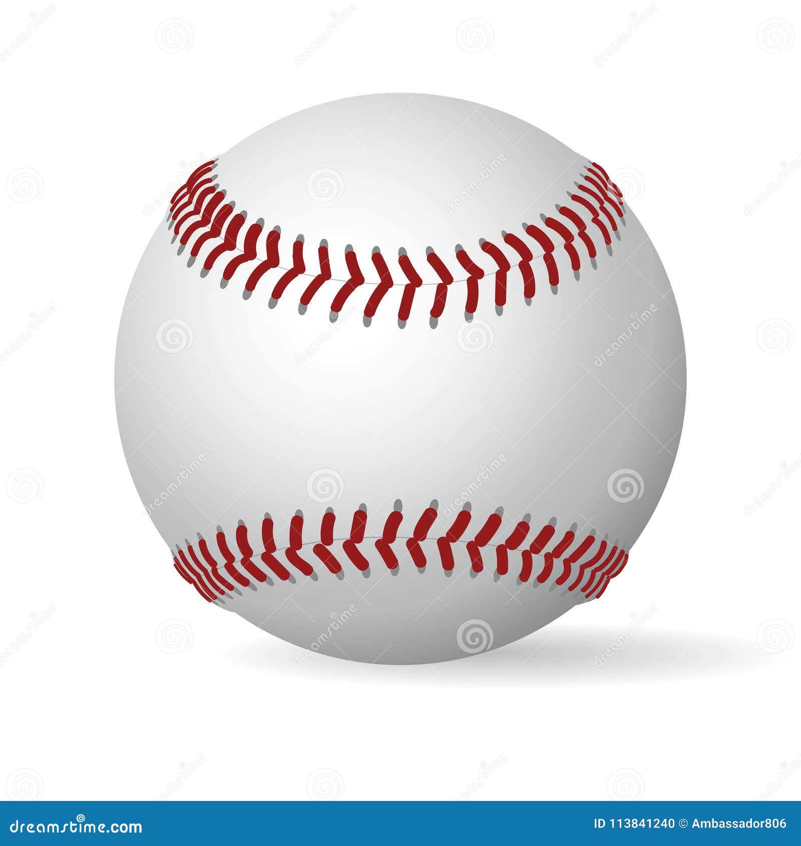 Leather Baseball Ball. Vector Stock Vector - Illustration of ...