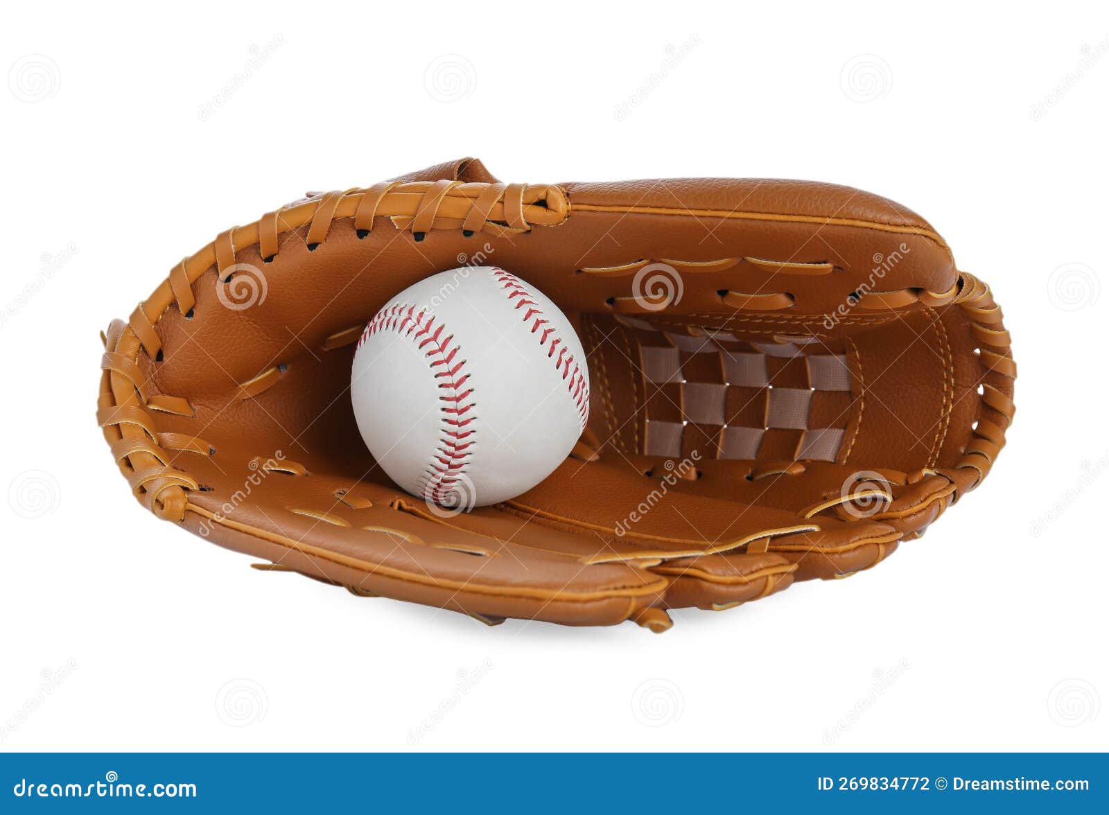 Leather Baseball Glove with Ball Isolated on White Stock Photo - Image ...