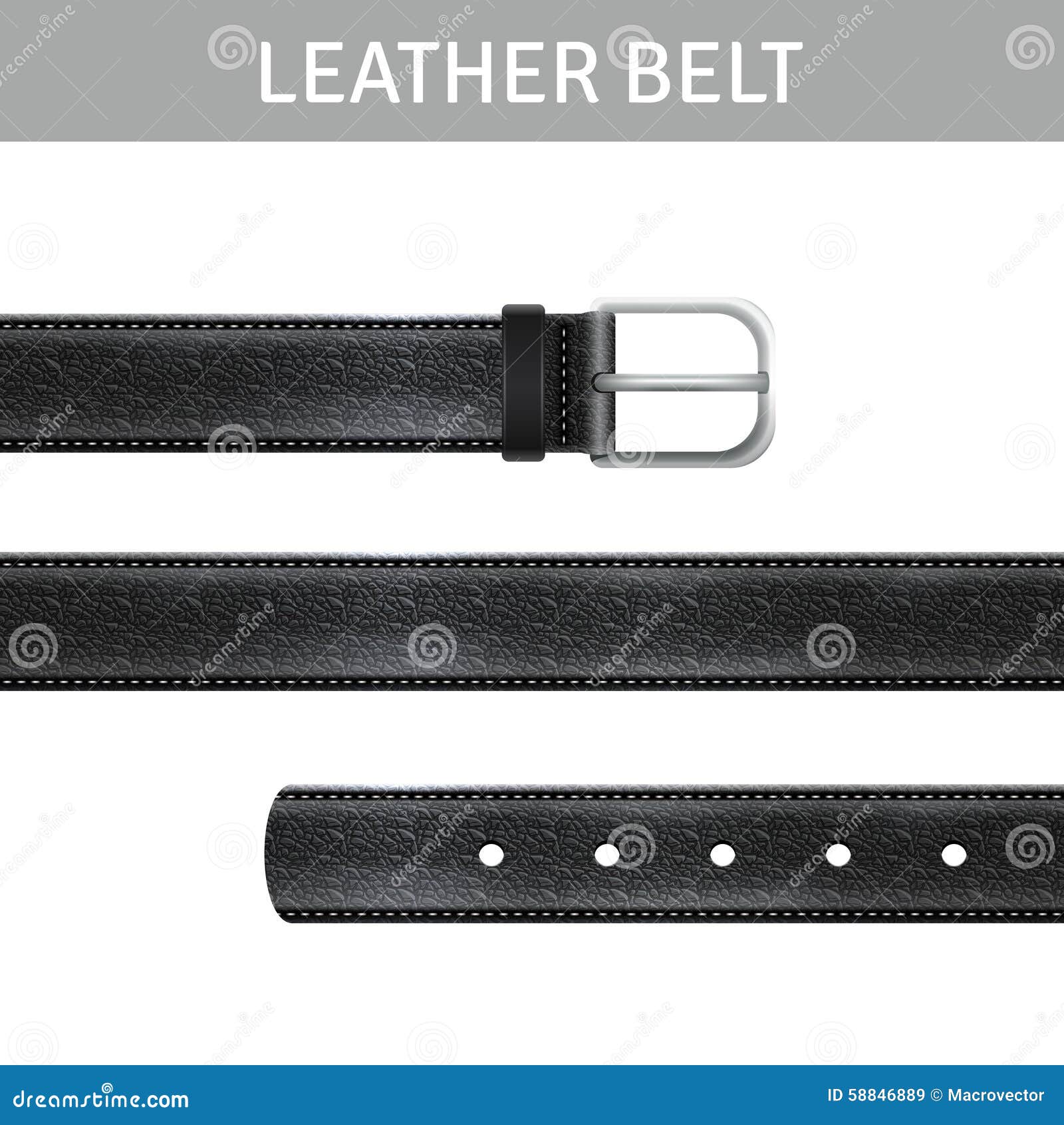 Leather Belt Set stock vector. Illustration of icons - 58846889