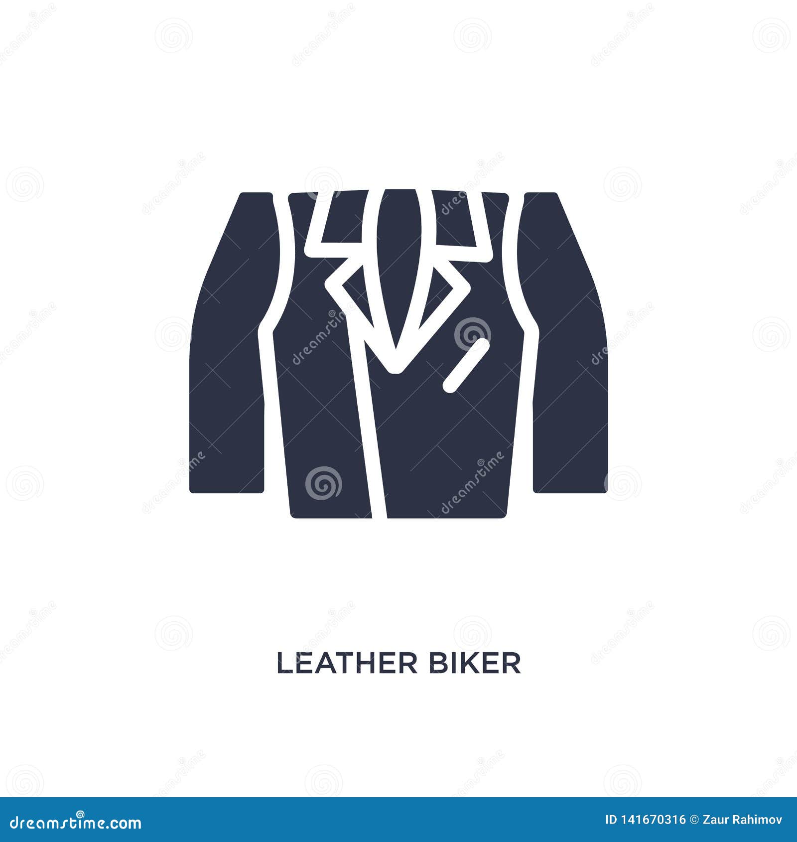 Leather Biker Jacket Icon On White Background Simple Element