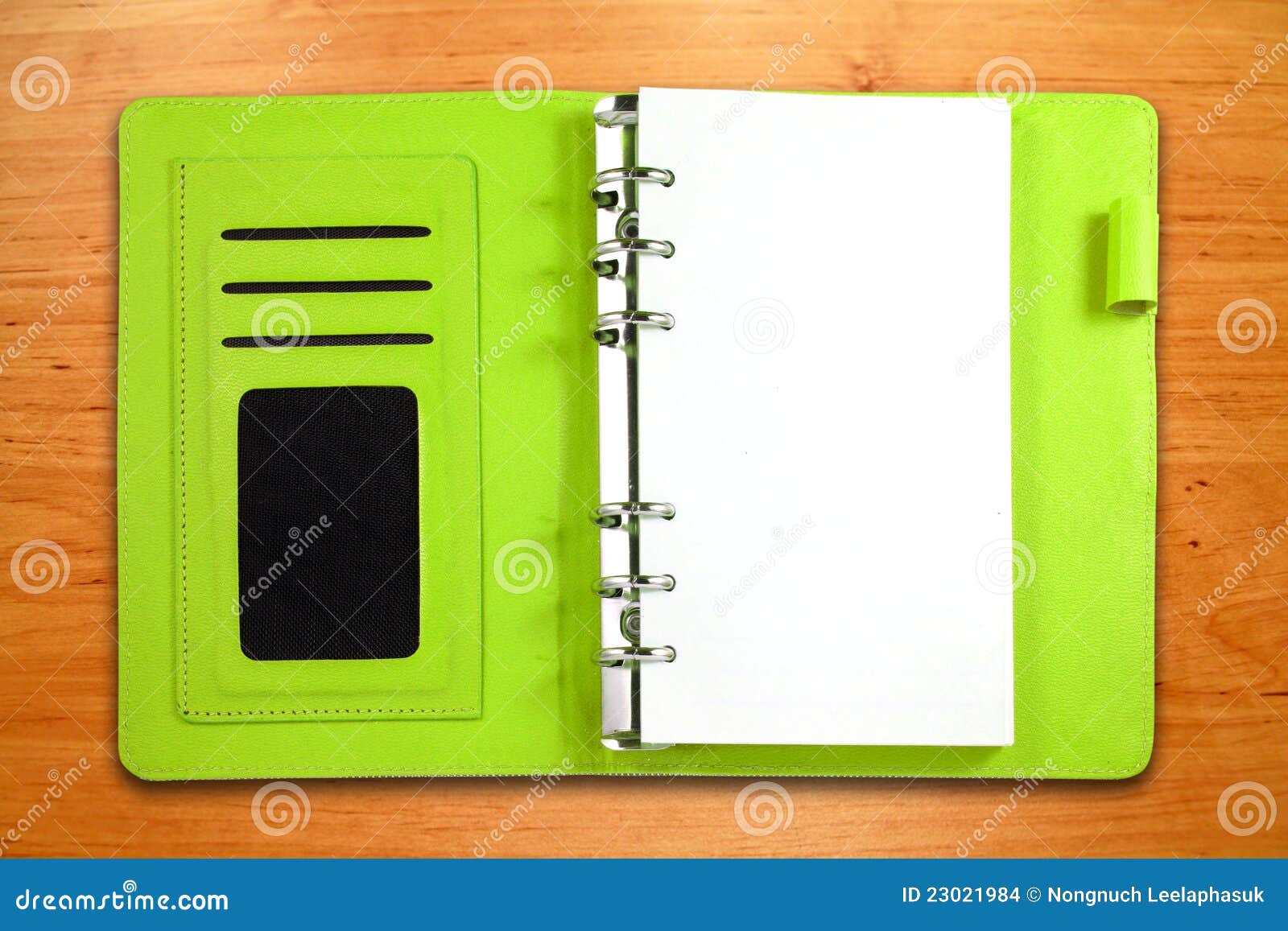 Leather Binder Notebook on Wooden Background Stock Photo - Image of ...