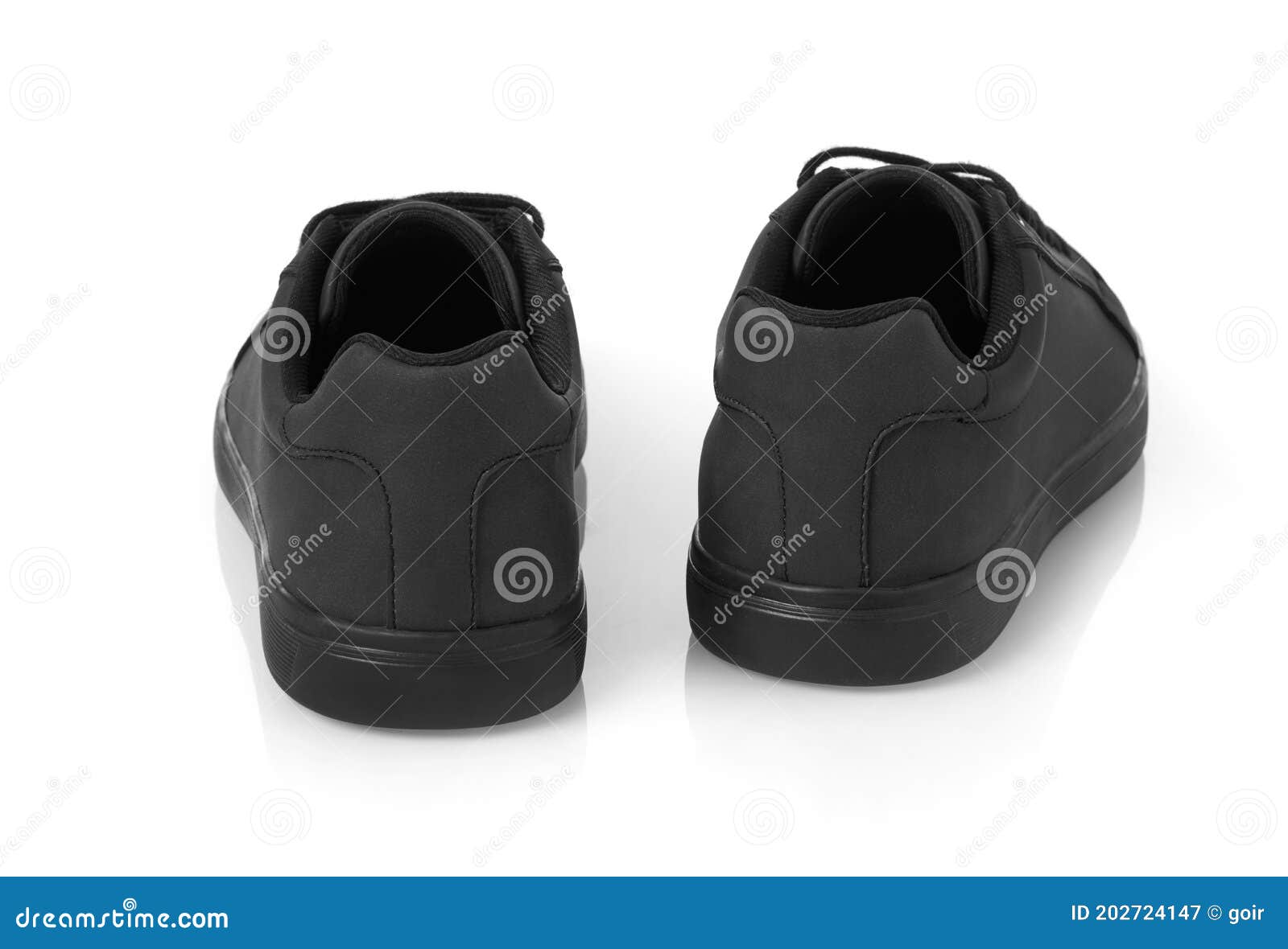 Leather Black Shoes Back View Stock Image - Image of accessory, modern ...