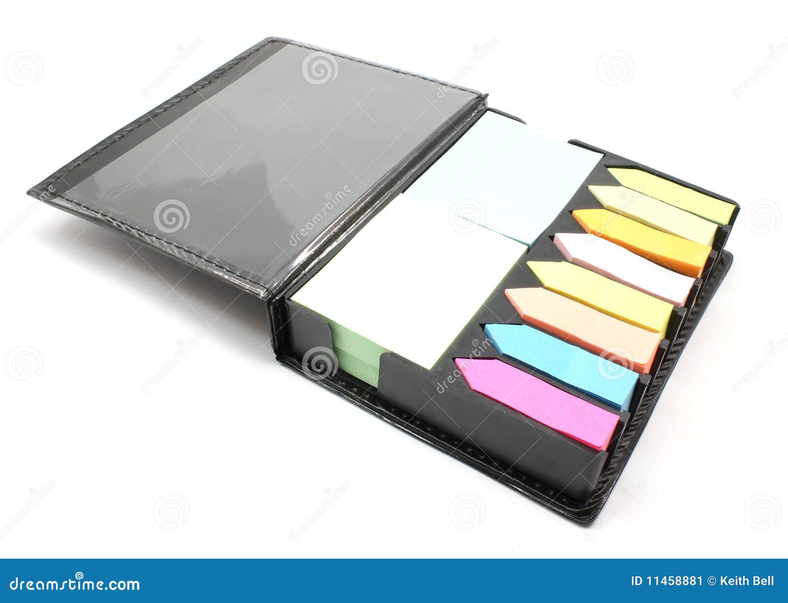 Leather Book Full of Sticky Notes Stock Image - Image of colors, sticky ...