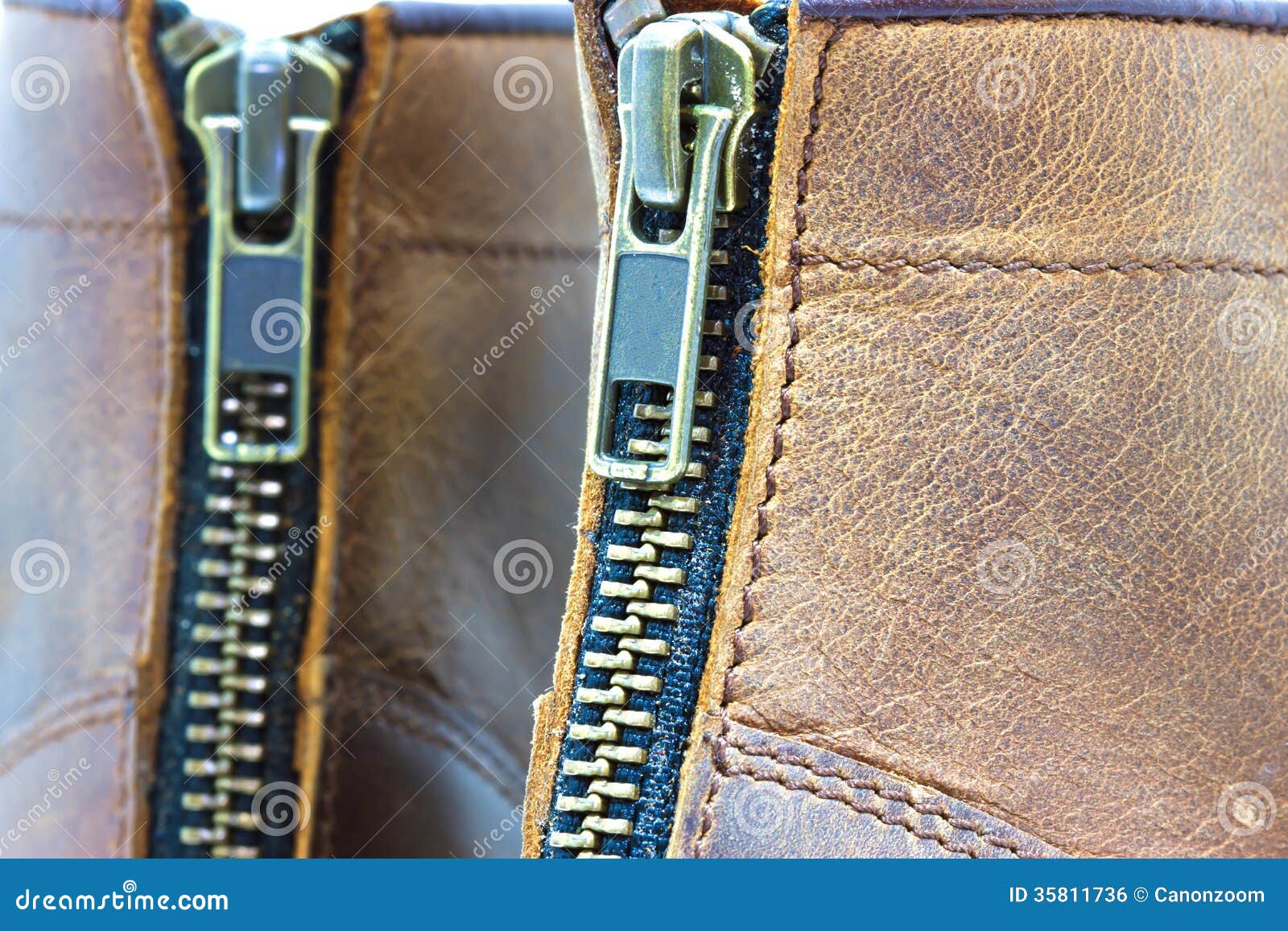 Leather boot with zipper stock photo. Image of fashion - 35811736