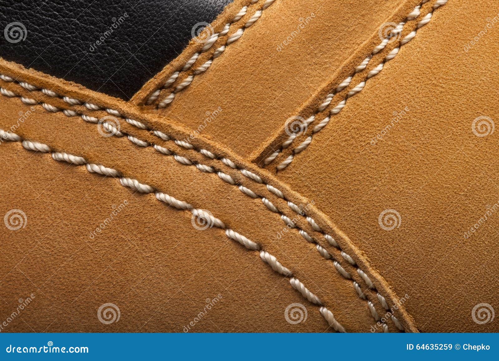 Leather Boots Stitched Thread Stock Image - Image of dark, colors: 64635259