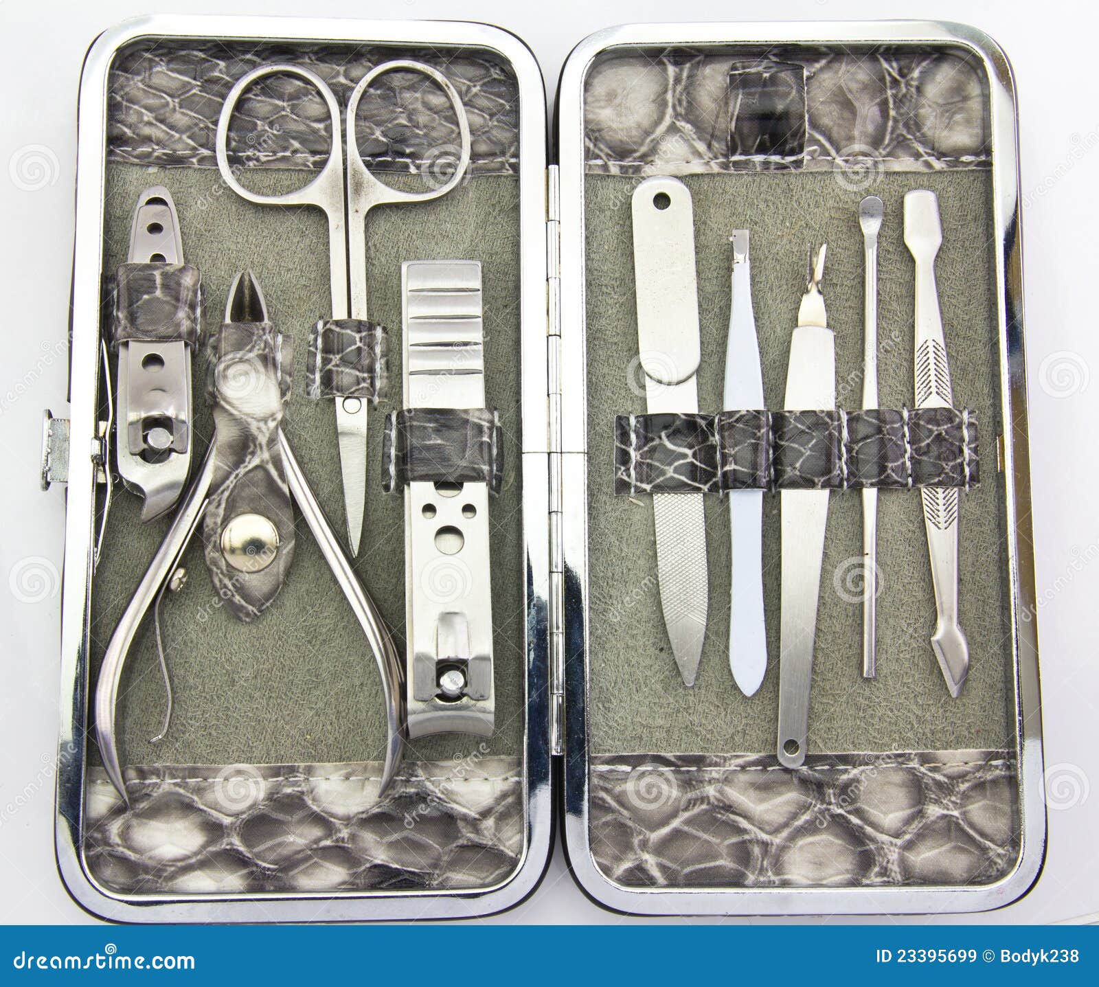 Leather Box with Manicure Set. Stock Image - Image of medicine ...