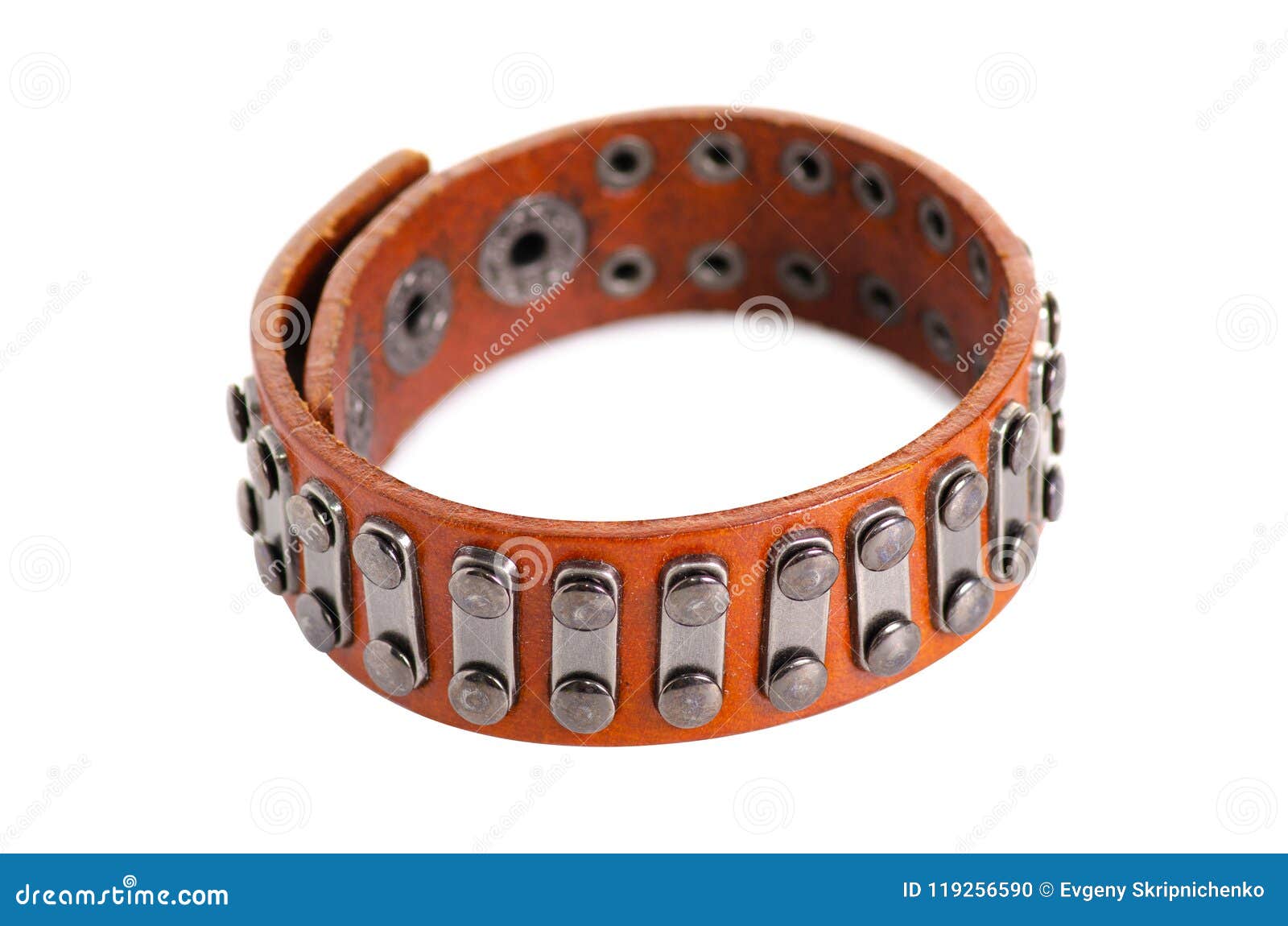 Leather bracelet rivets stock photo. Image of accessory - 119256590