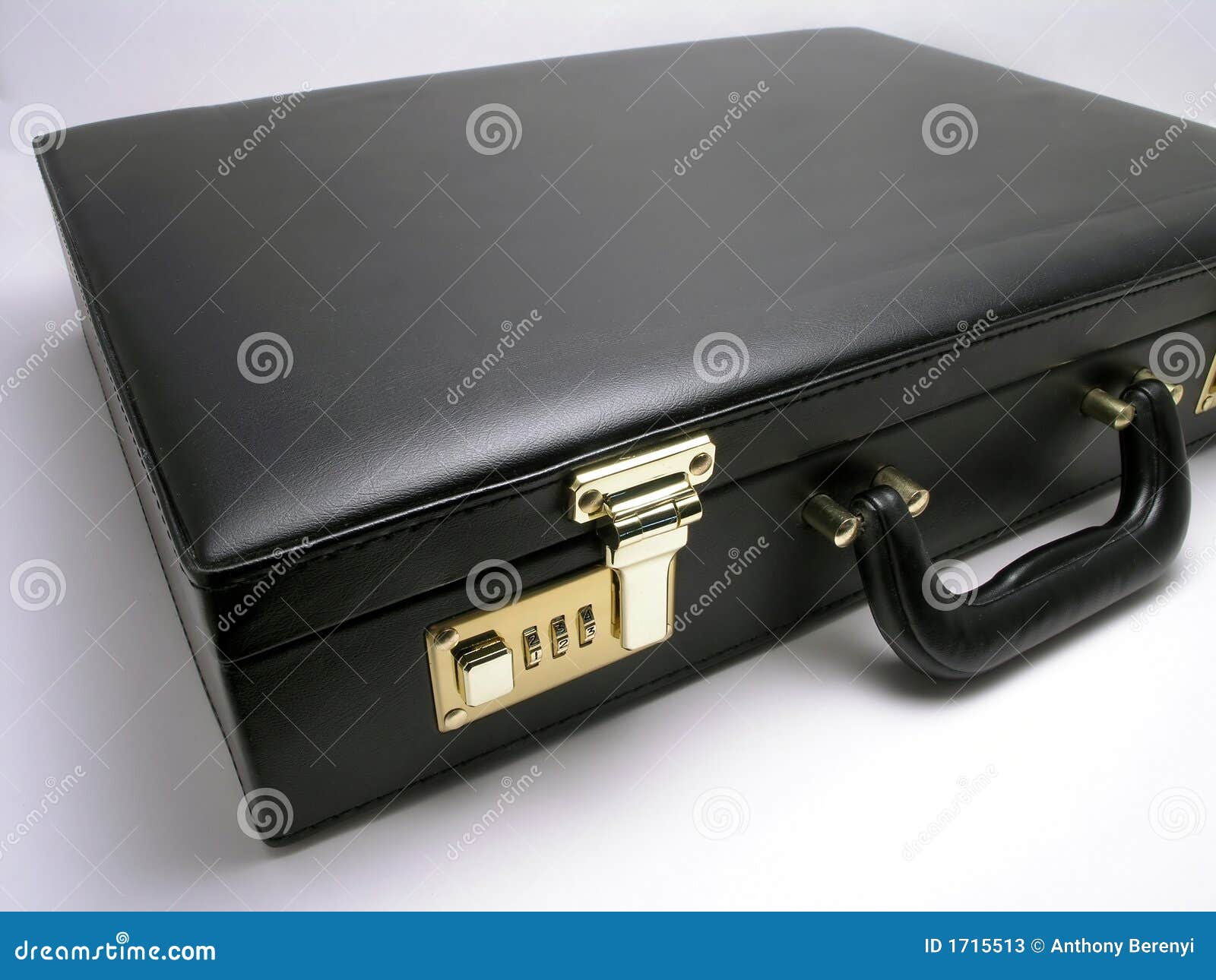 Leather briefcase - 2 stock image. Image of luggage, gold - 1715513