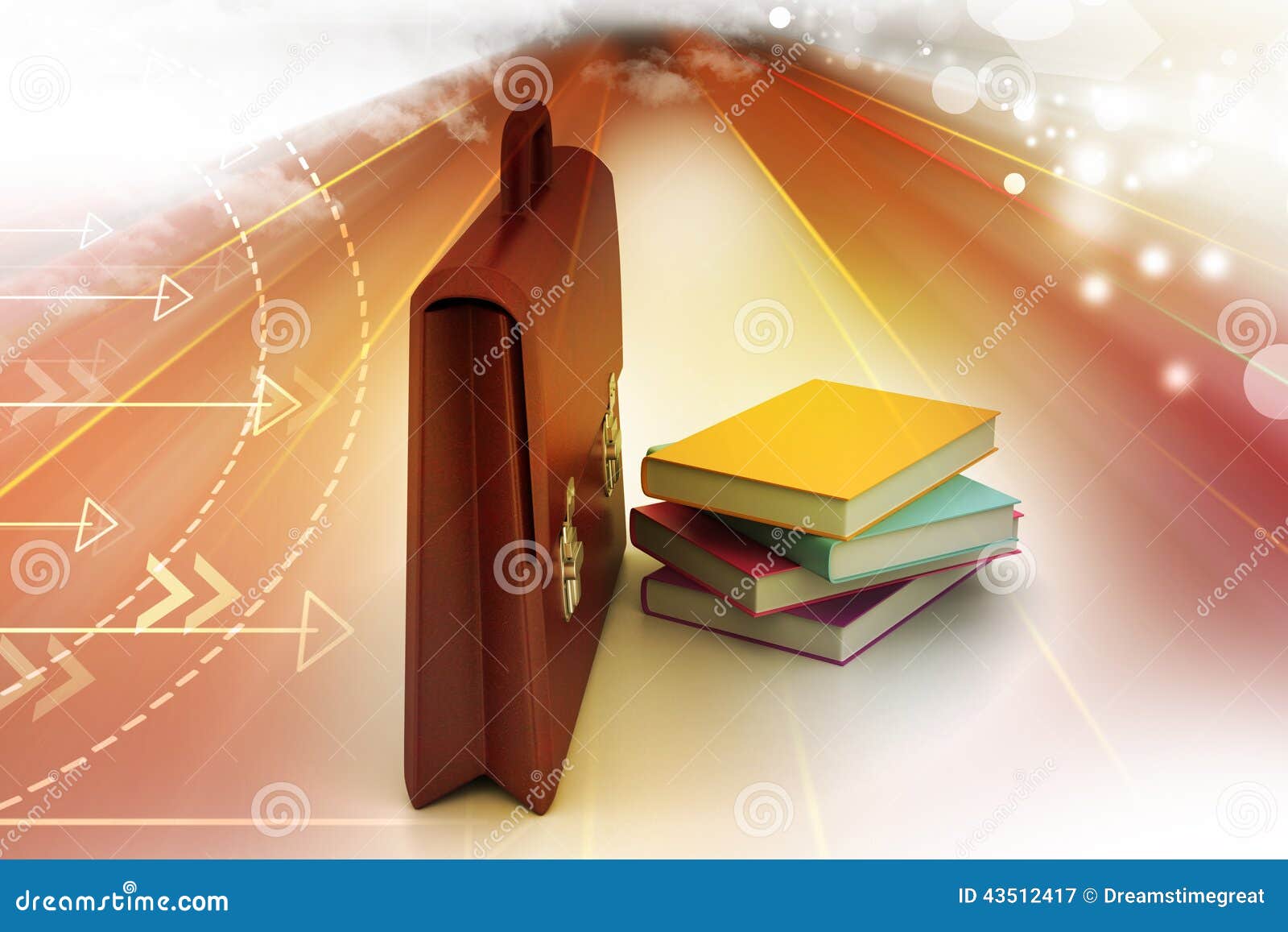 Leather Briefcase and Books Stock Image - Image of fashion, close: 43512417