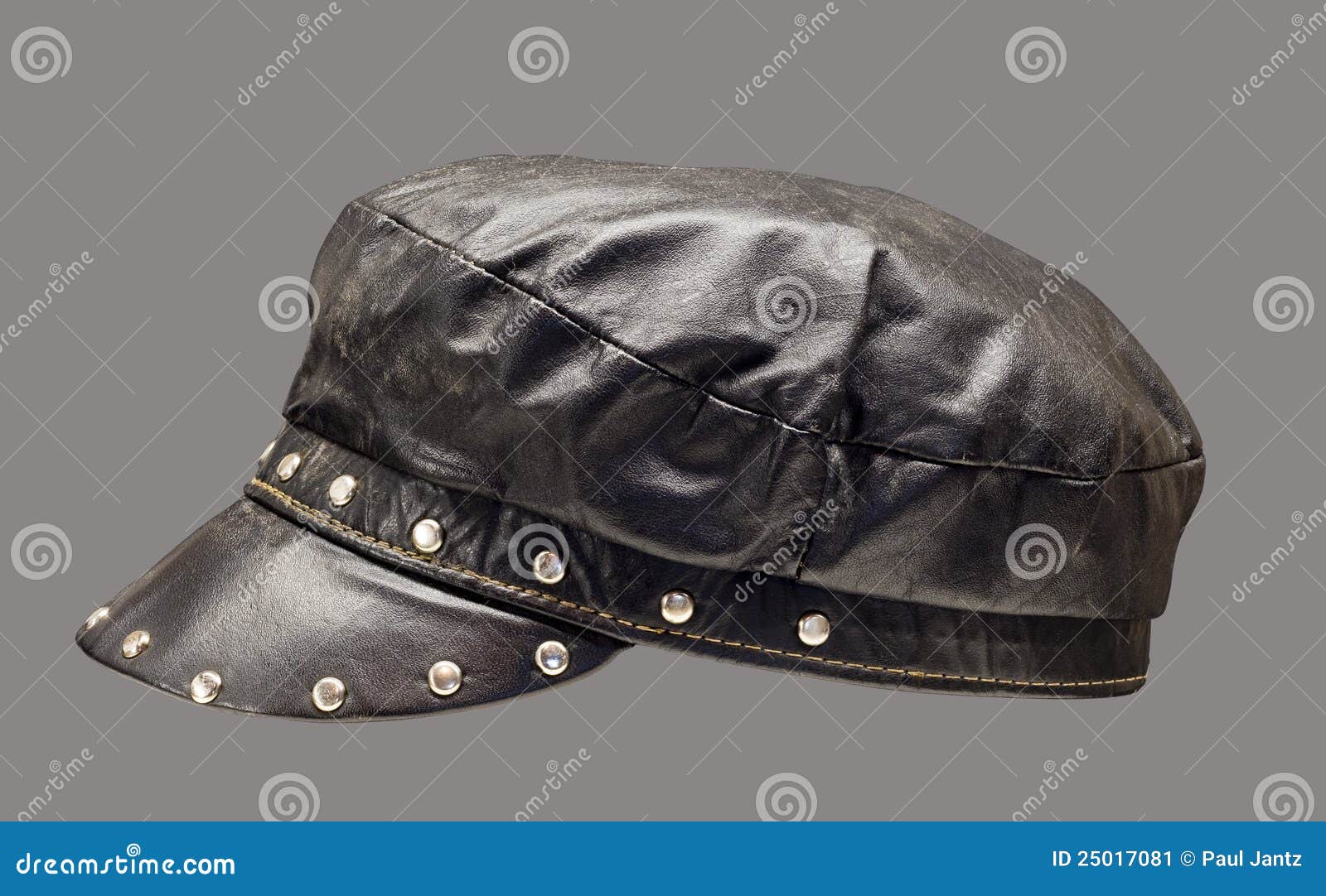 Leather cap stock image. Image of stitching, path, motorcycle - 25017081