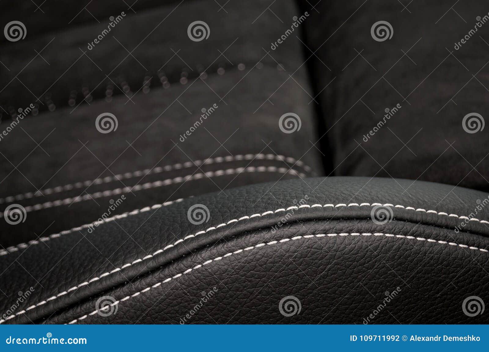 Leather car seat texture. stock photo. Image of point - 109711992