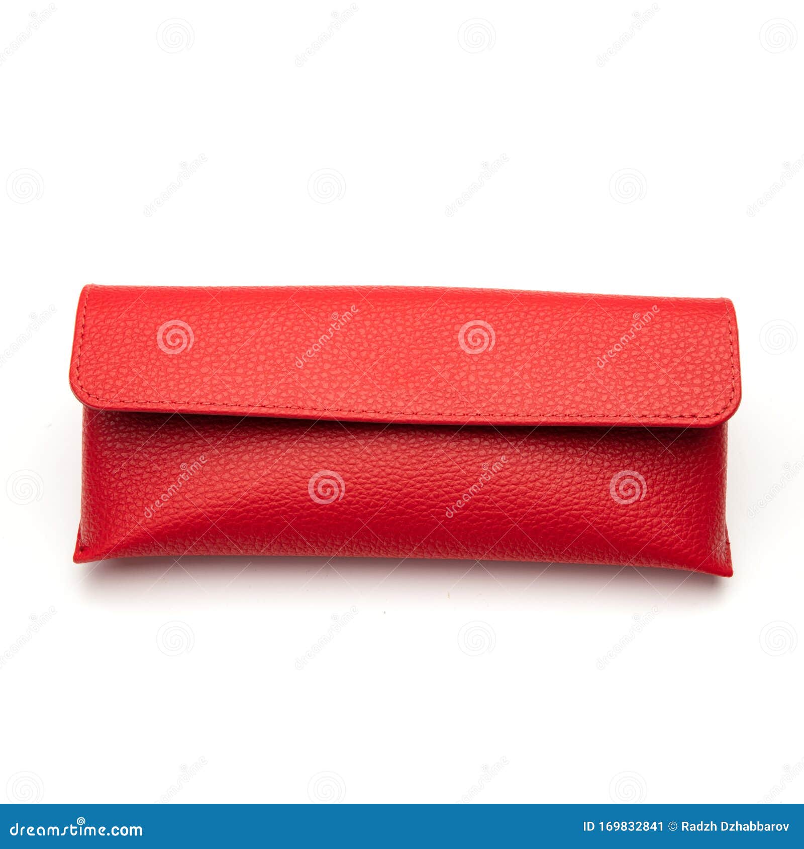 Leather Case for Glasses. Closed Red Case or Box Front View for ...