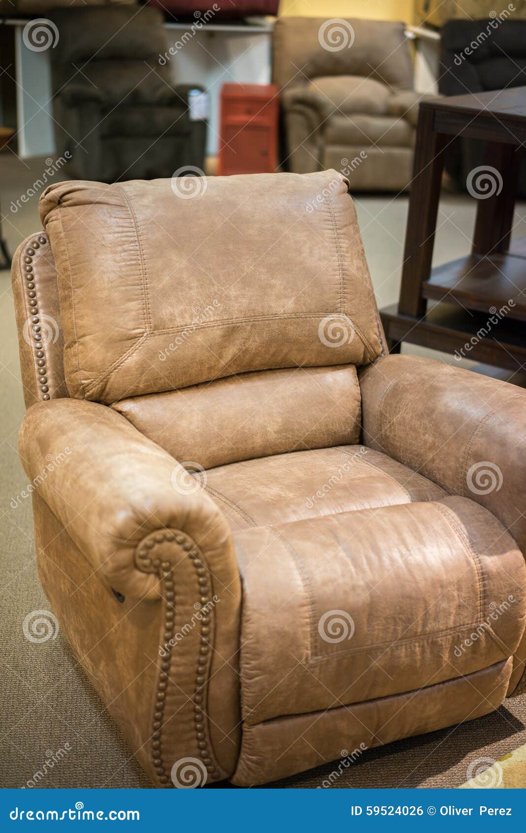 Leather chair recliner stock photo. Image of brown, rest - 59524026
