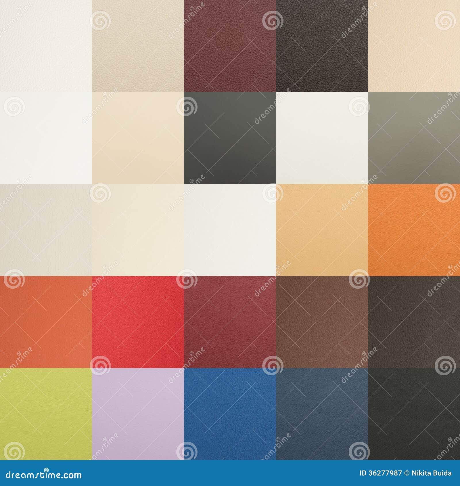 Leather Chart with Many Color Samples Stock Image - Image of paint ...