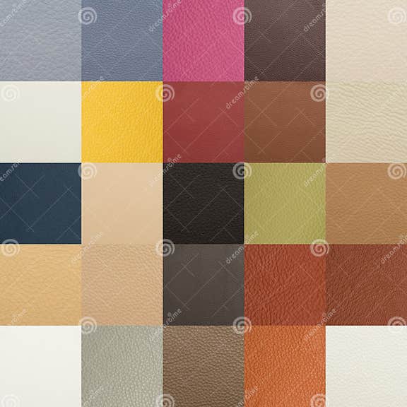 Leather Chart with Many Color Samples Stock Image - Image of decorate ...