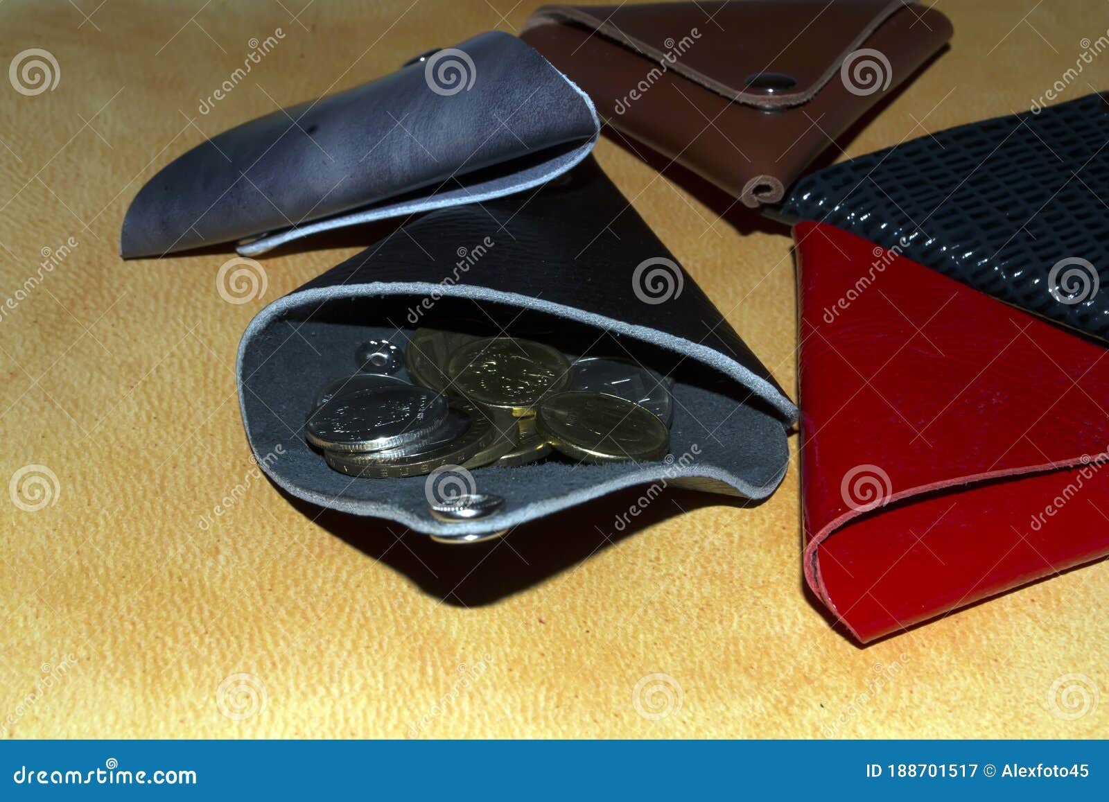 Leather Coin Boxes Close Up Stock Image - Image of piggy, boxes: 188701517