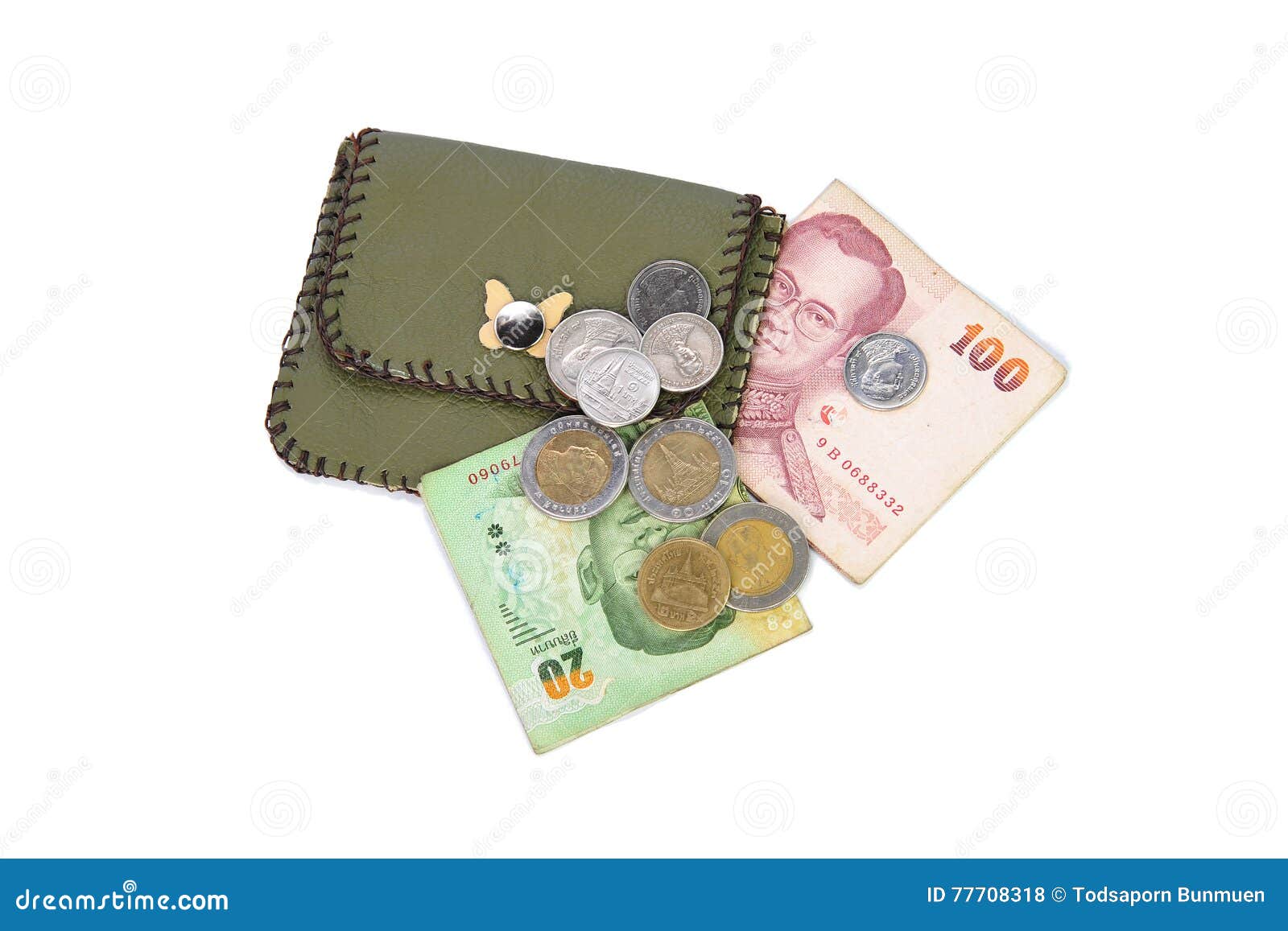 Leather Coin Purse Isolated on a White Background Stock Photo - Image ...