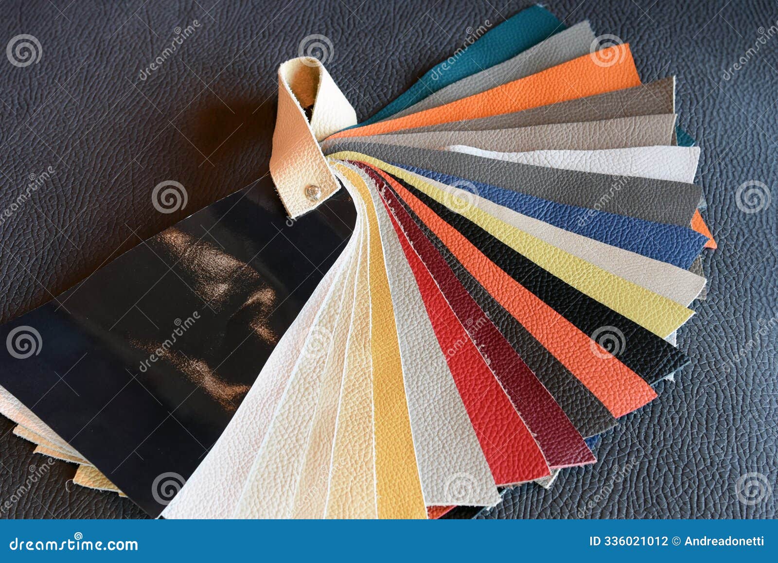 Leather Color Chart Showing Samples for Interior Design Stock Photo ...