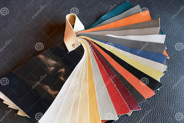 Leather Color Chart Showing Samples for Interior Design Stock Photo ...