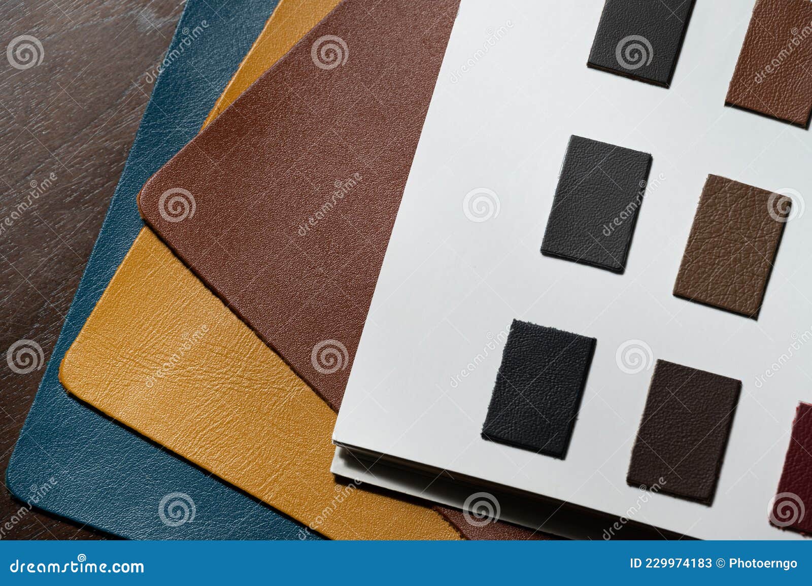Leather Color Swatch Book with Various Color Stock Image - Image of ...