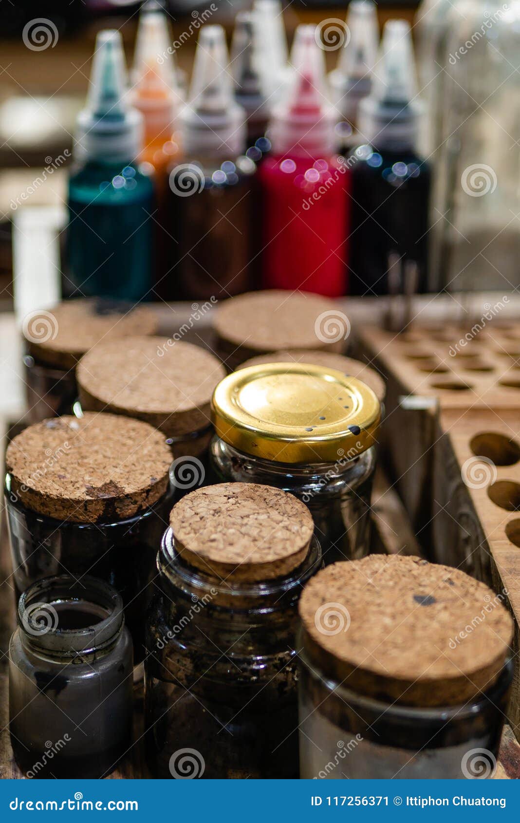 Leather coloring and dye. stock image. Image of rural - 117256371
