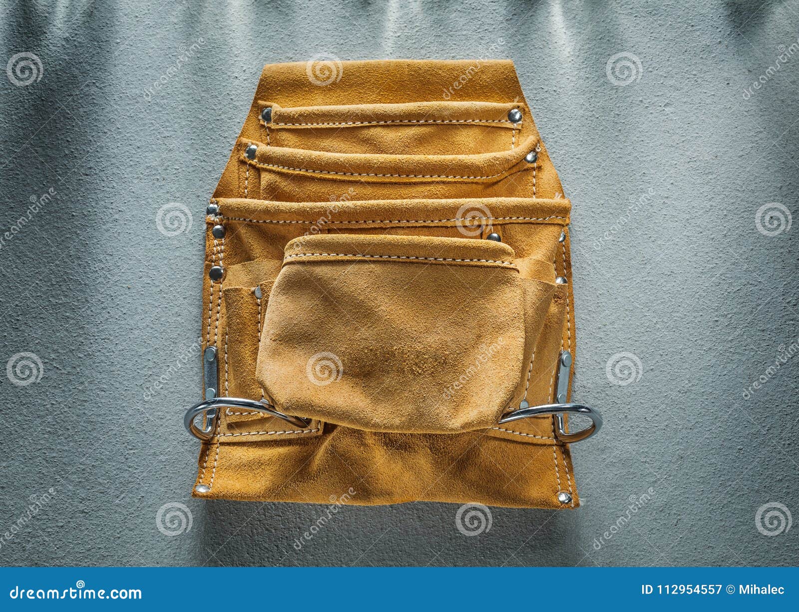 Leather Construction Belt on Concrete Background Stock Image - Image of ...
