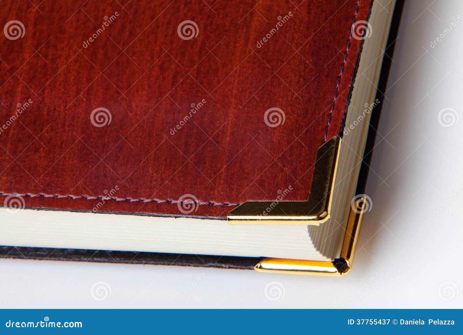 Leather Cover Book with Metal Corner Stock Image - Image of yellow ...