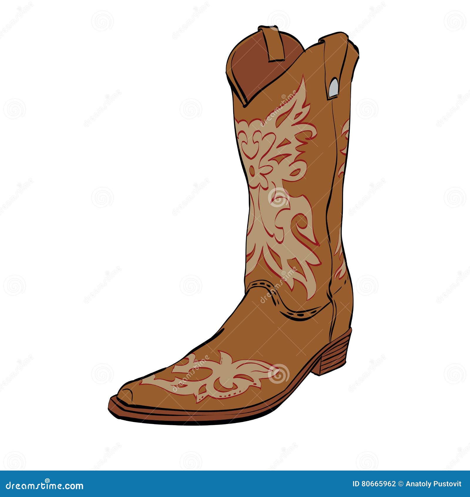 Leather cowboy boots stock vector. Illustration of macro - 80665962
