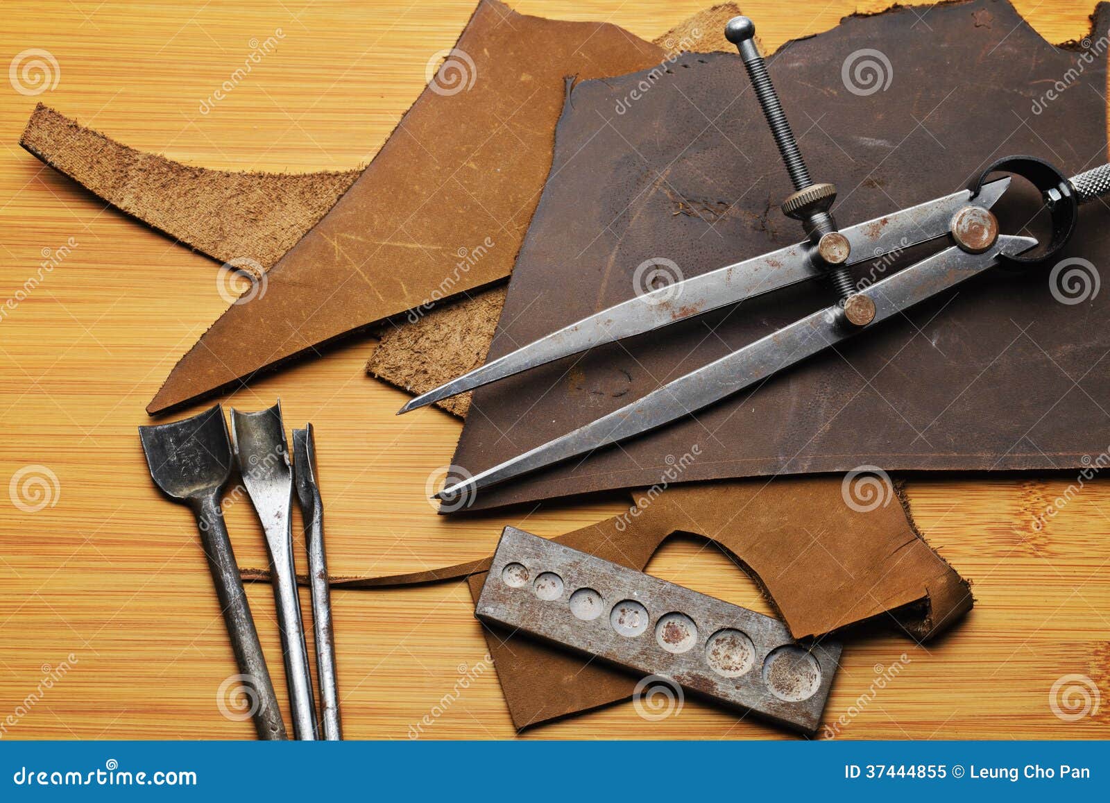 Leather craft equipment stock image. Image of scissors - 37444855