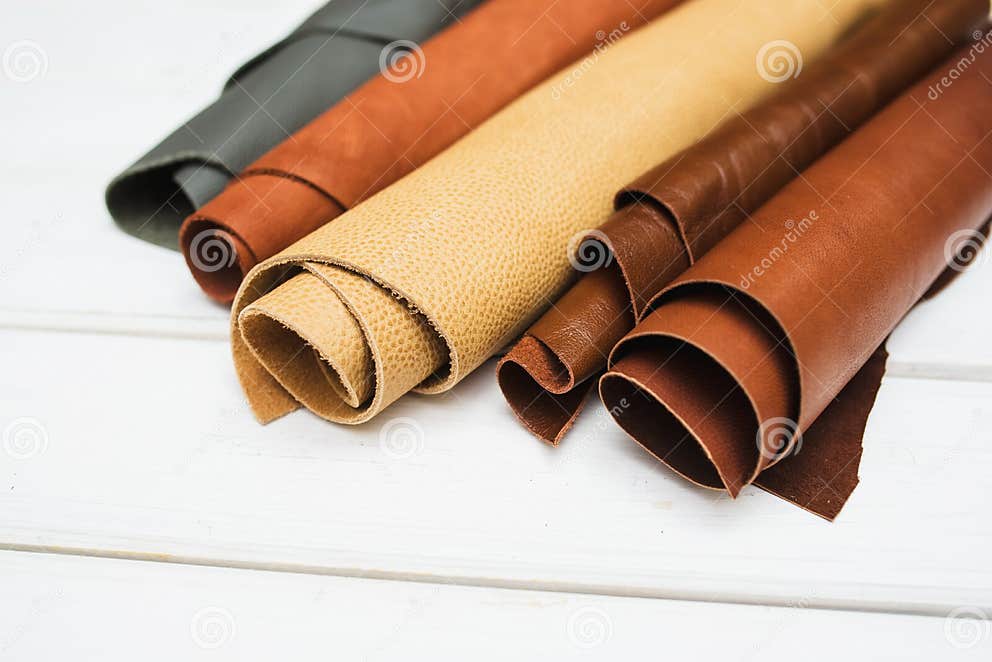 Leather Craft. Work Table of Leather Stock Image - Image of shop, life ...
