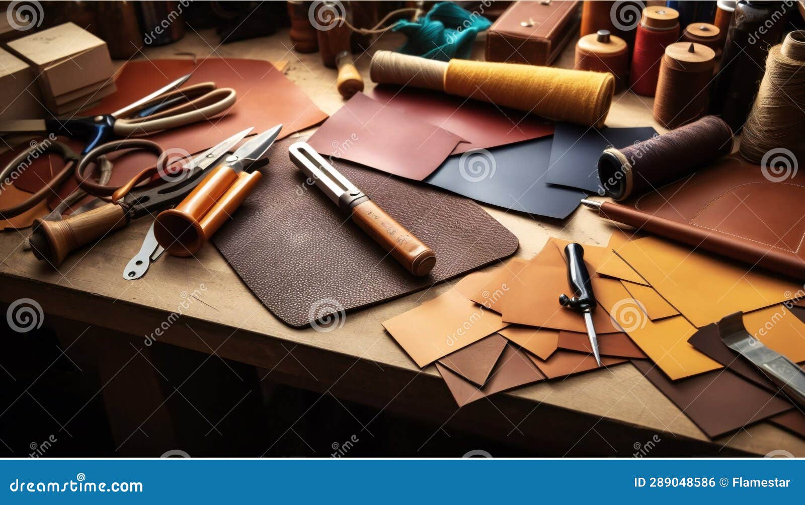 Leather Craft Working stock illustration. Illustration of fashion ...