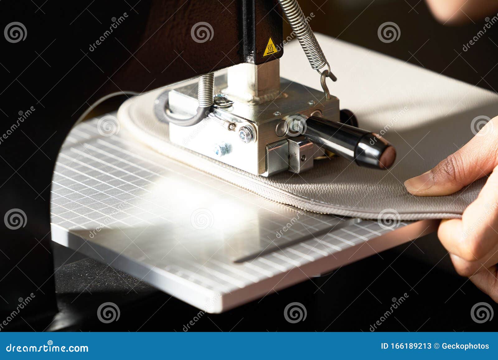 Leather Crafting Concept with Leather Engraving Machine, Close-up Stock ...